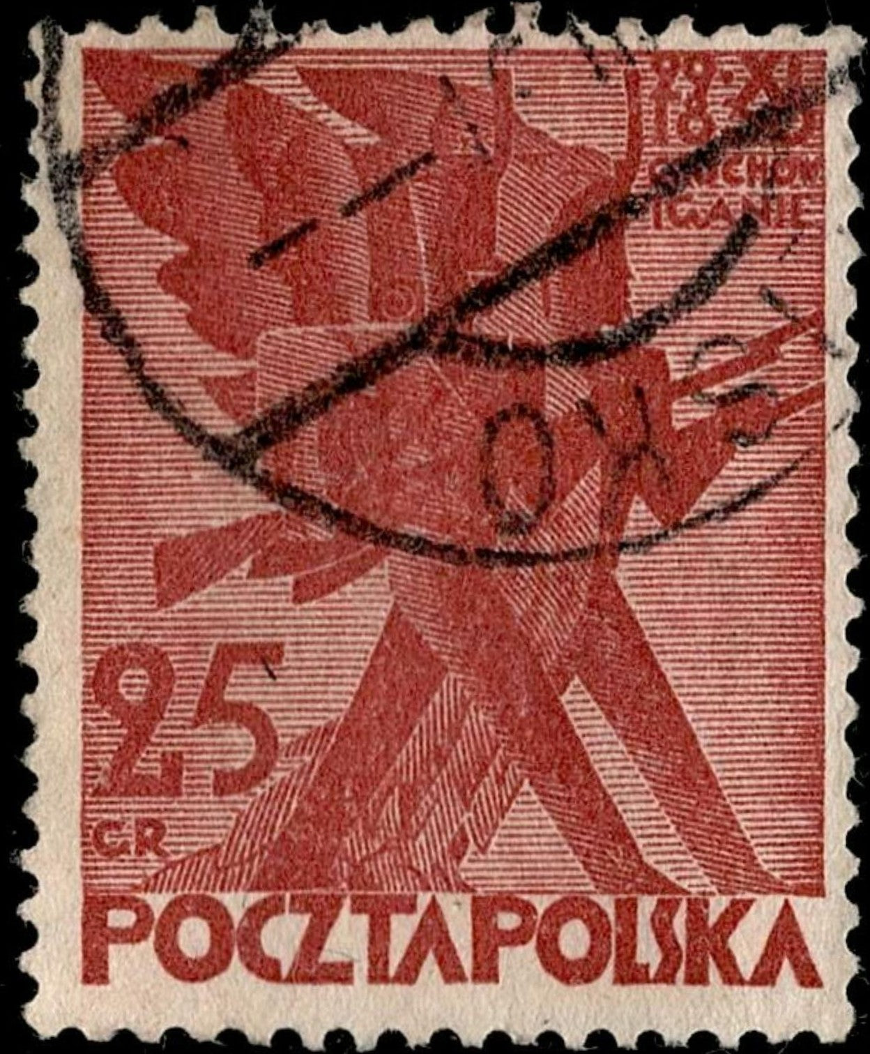 SCG609 - Poland 25 Groszy Red Workers March Stamp – Stamp and Cover Galaxy