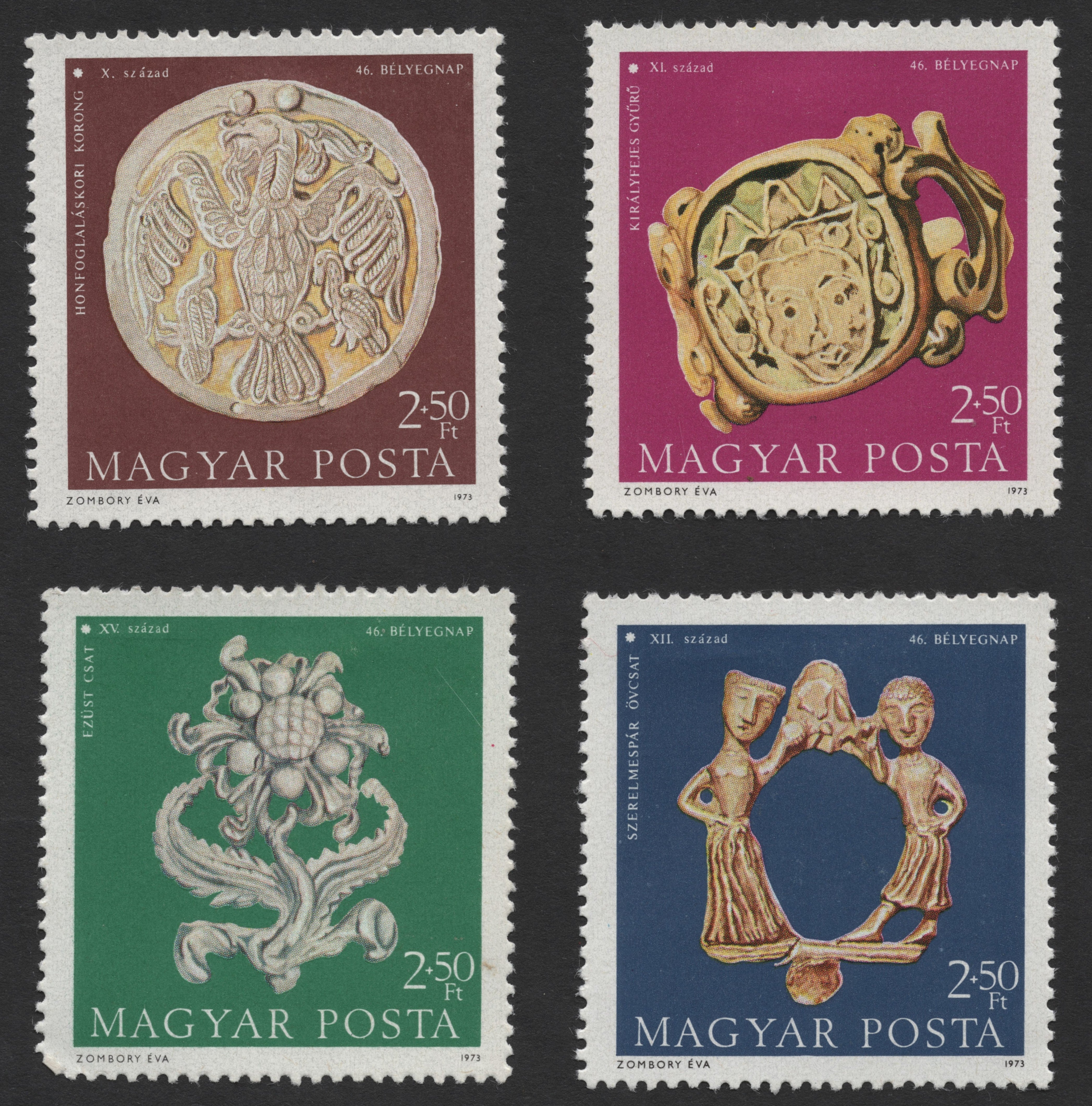 SCG335 - 1973 Hungary Medieval Artifacts Stamp Set – 46th Stamp Day ...