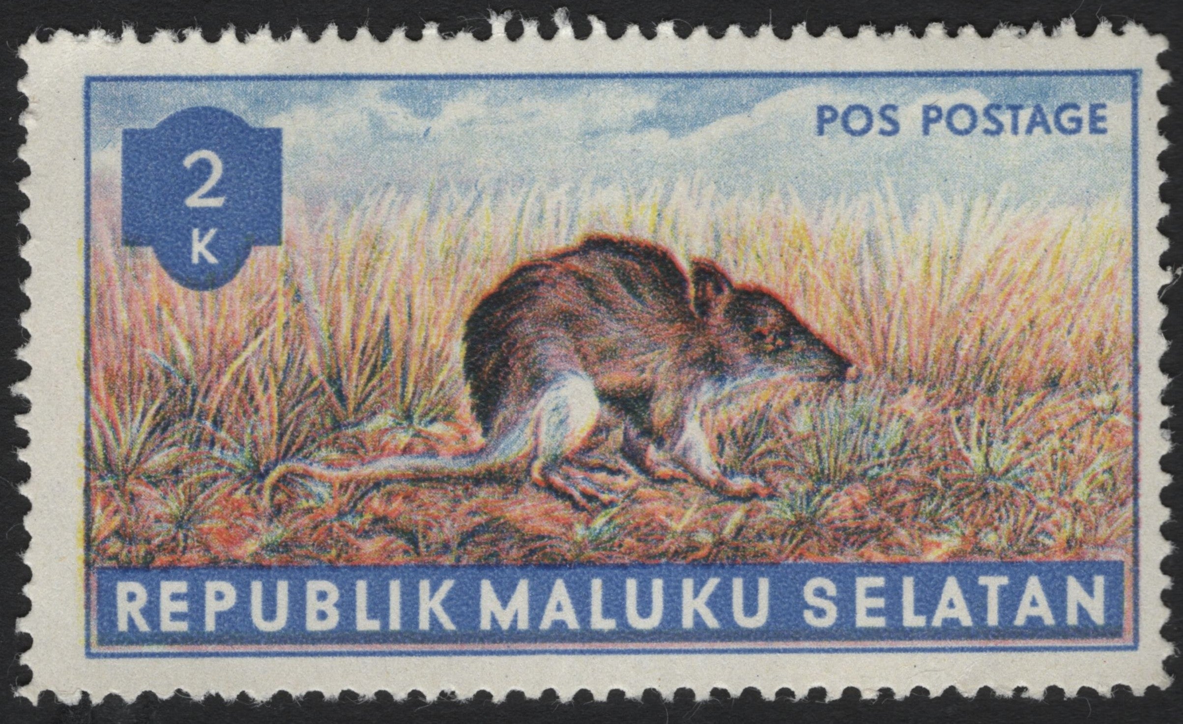 SCG6766 - Republik Maluku Selatan – 2K “Rodent in Grassland” (c. 1950s ...