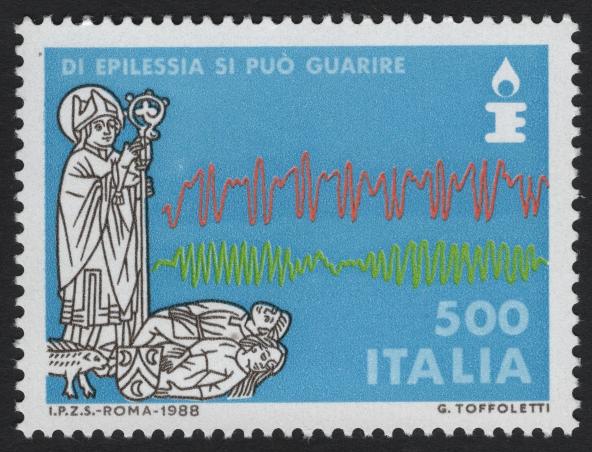 SCG6786 - Italy 1988 – “Epilepsy Can Be Cured” Health Awareness Stamp ...