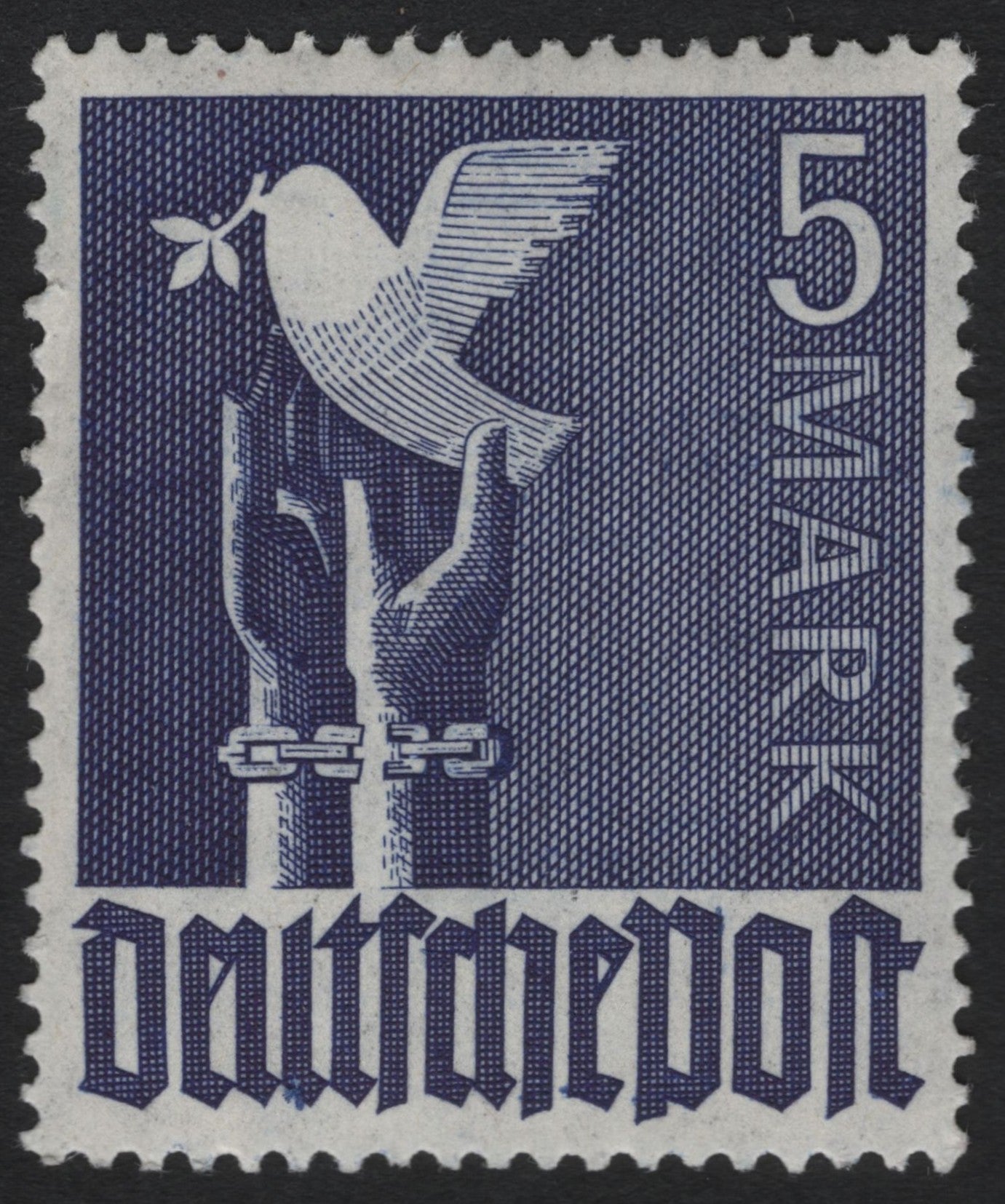 SCG9785 - Germany 1949 – 5 Mark “Dove of Peace & Broken Chains” – Stamp ...