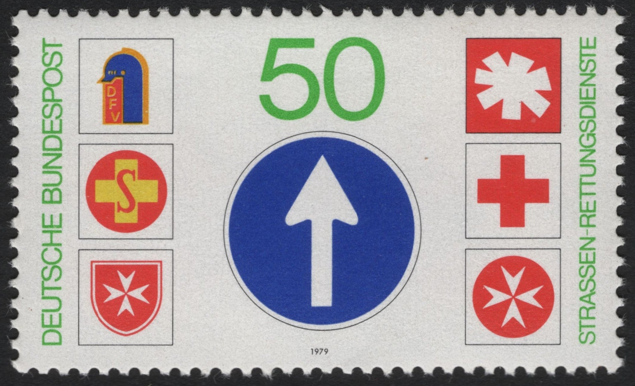SCG10097 - 🇩🇪 Germany 1979 – Road Rescue Services (50 Pf) – Stamp and ...