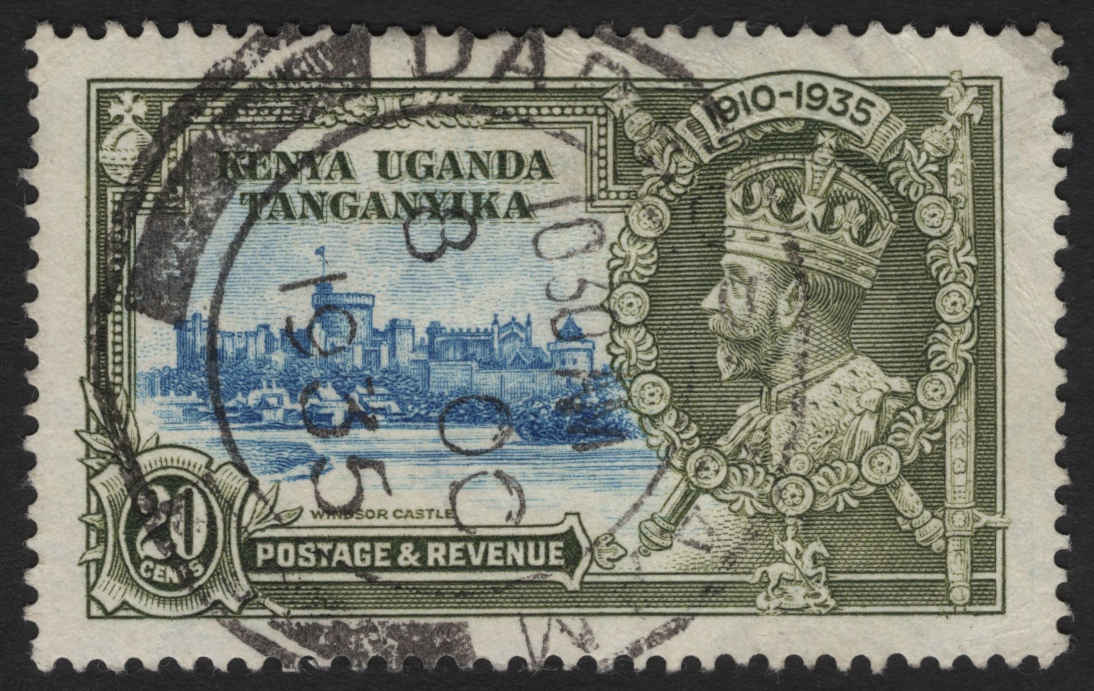 SCG9034 - Kenya Uganda Tanganyika – 20c Silver Jubilee of King George ...