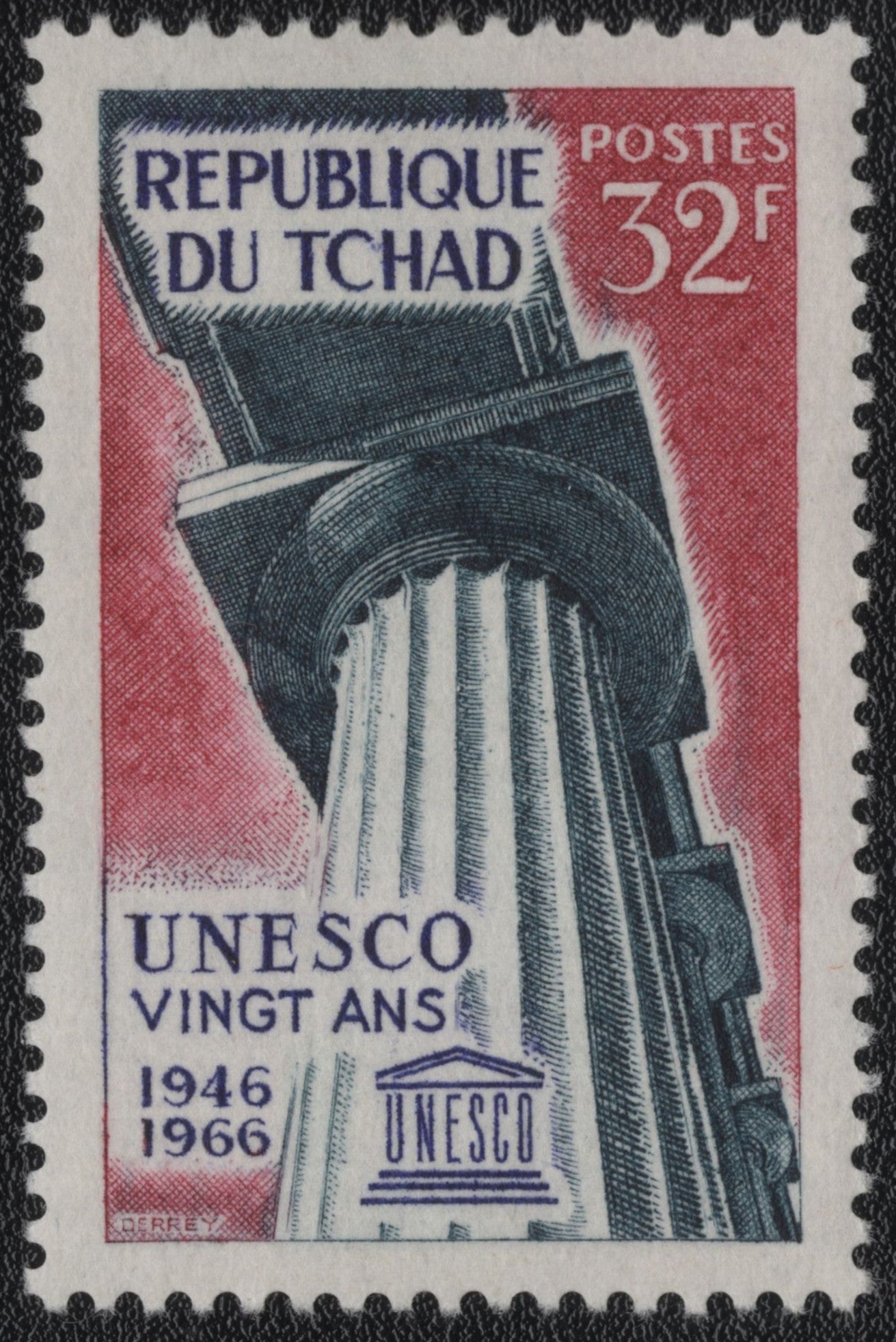 SCG881 - Chad 1966 – 20th Anniversary of UNESCO – Stamp and Cover Galaxy