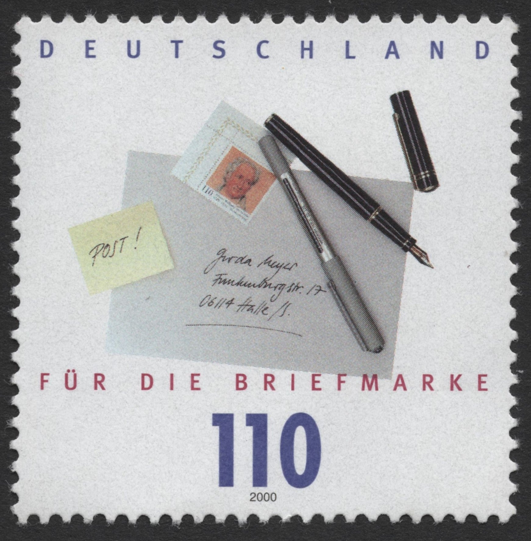 SCG972 - Germany 2000 Stamp – For the stamp ("Für die Briefmarke”) Let ...