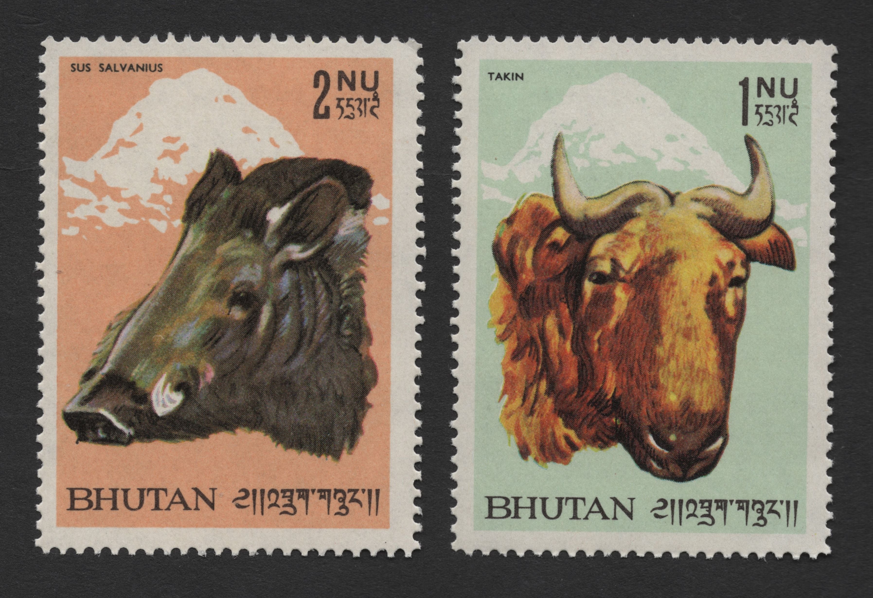SCG1433 - Bhutan 1970s – Himalayan Wildlife Series (Takin & Wild Boar ...