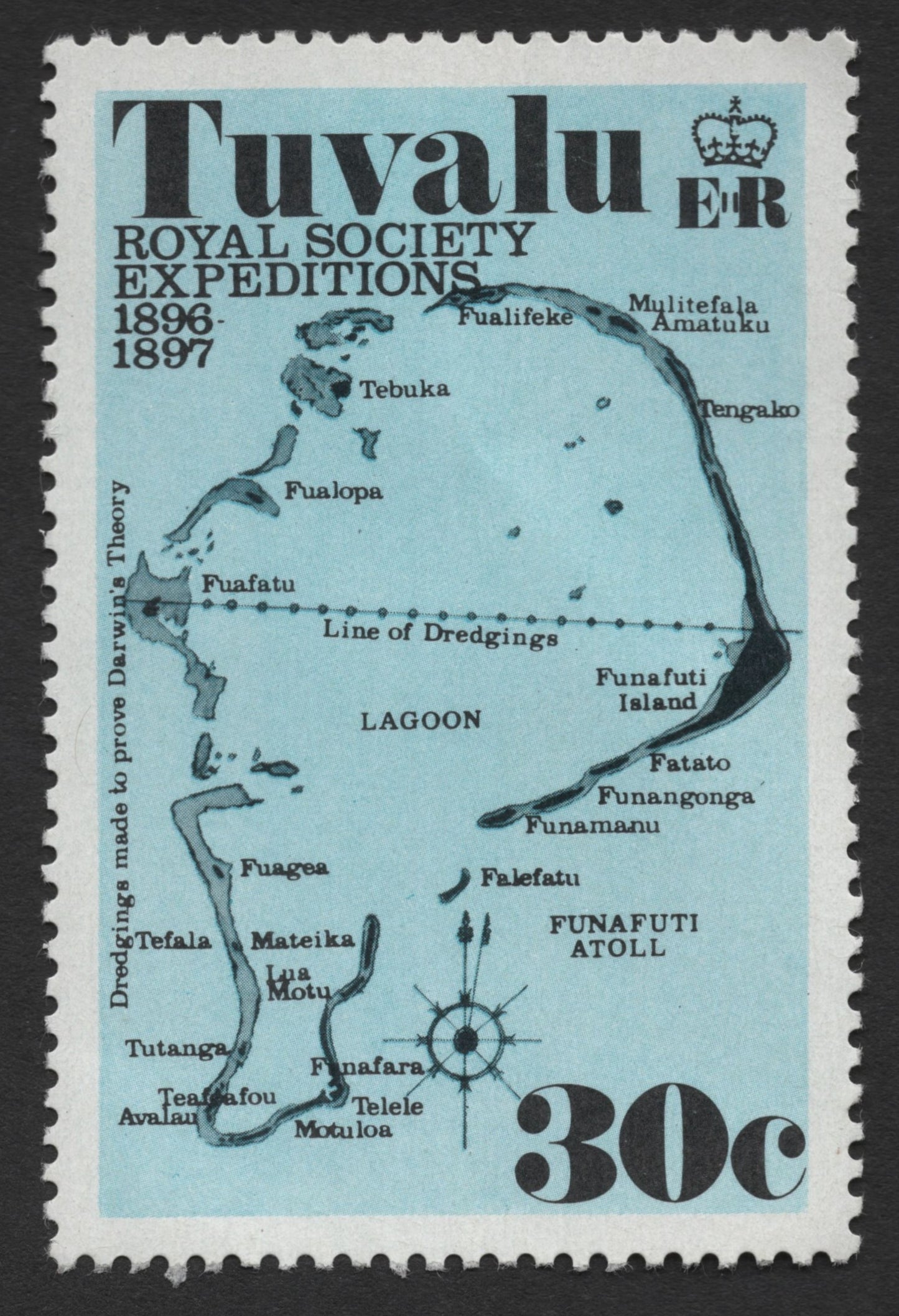 SCG1897 - 1985 Tuvalu – Royal Society Expeditions (Funafuti Atoll Map ...