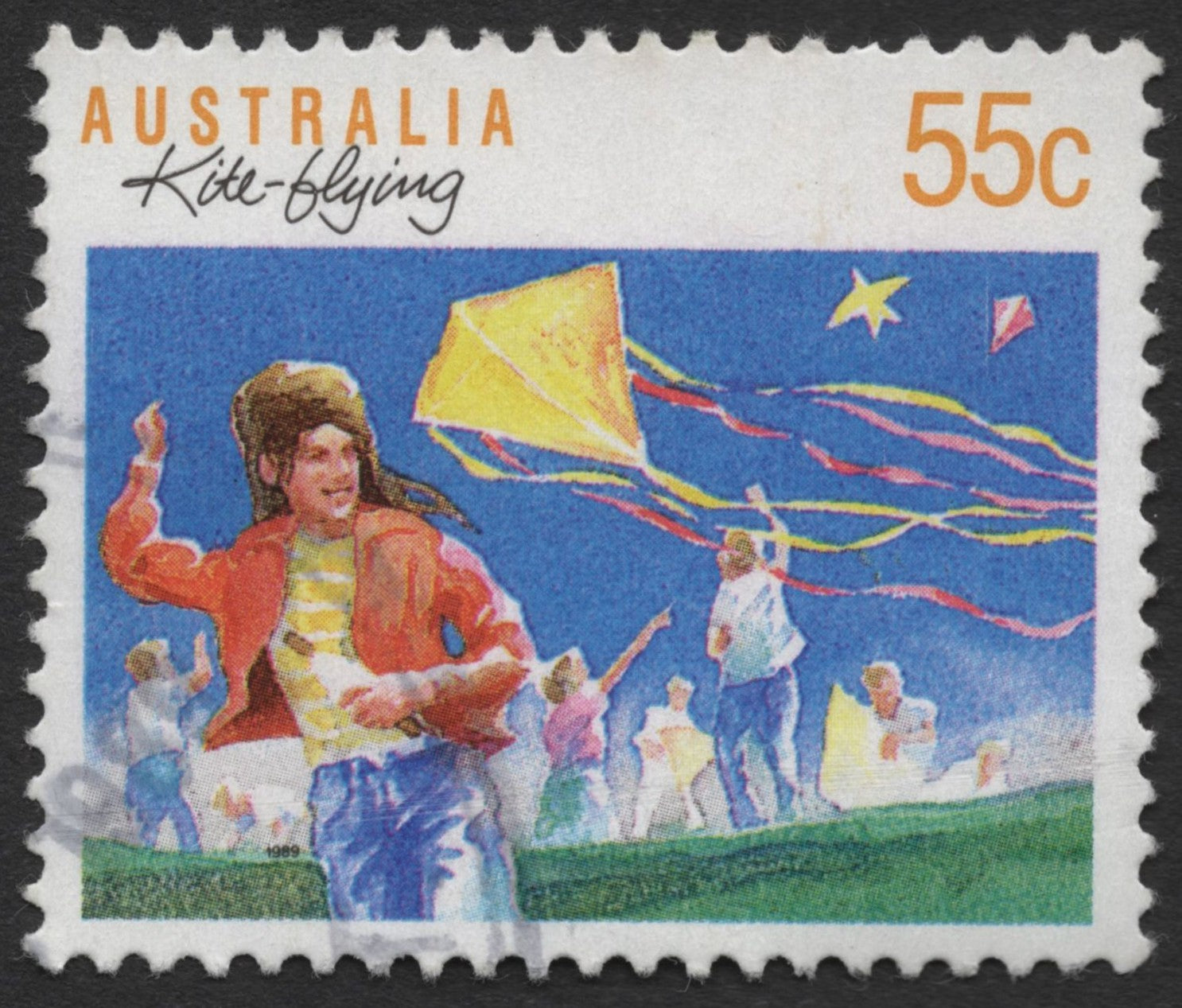 SCG1928 - Australia 1989 Kite-Flying Stamp – Stamp and Cover Galaxy