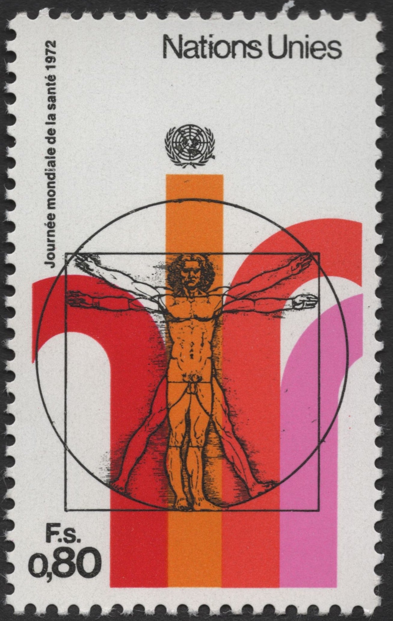 SCG1951 - United Nations 1972 World Health Day – Vitruvian Man Stamp ...