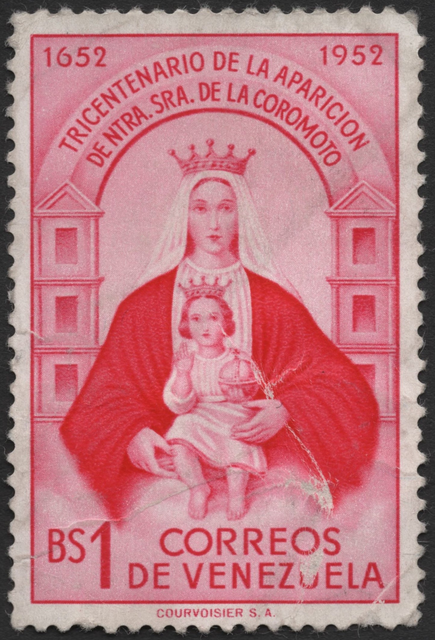 SCG1980 - 1952 Venezuela Tricentennial of Our Lady of Coromoto Stamp ...