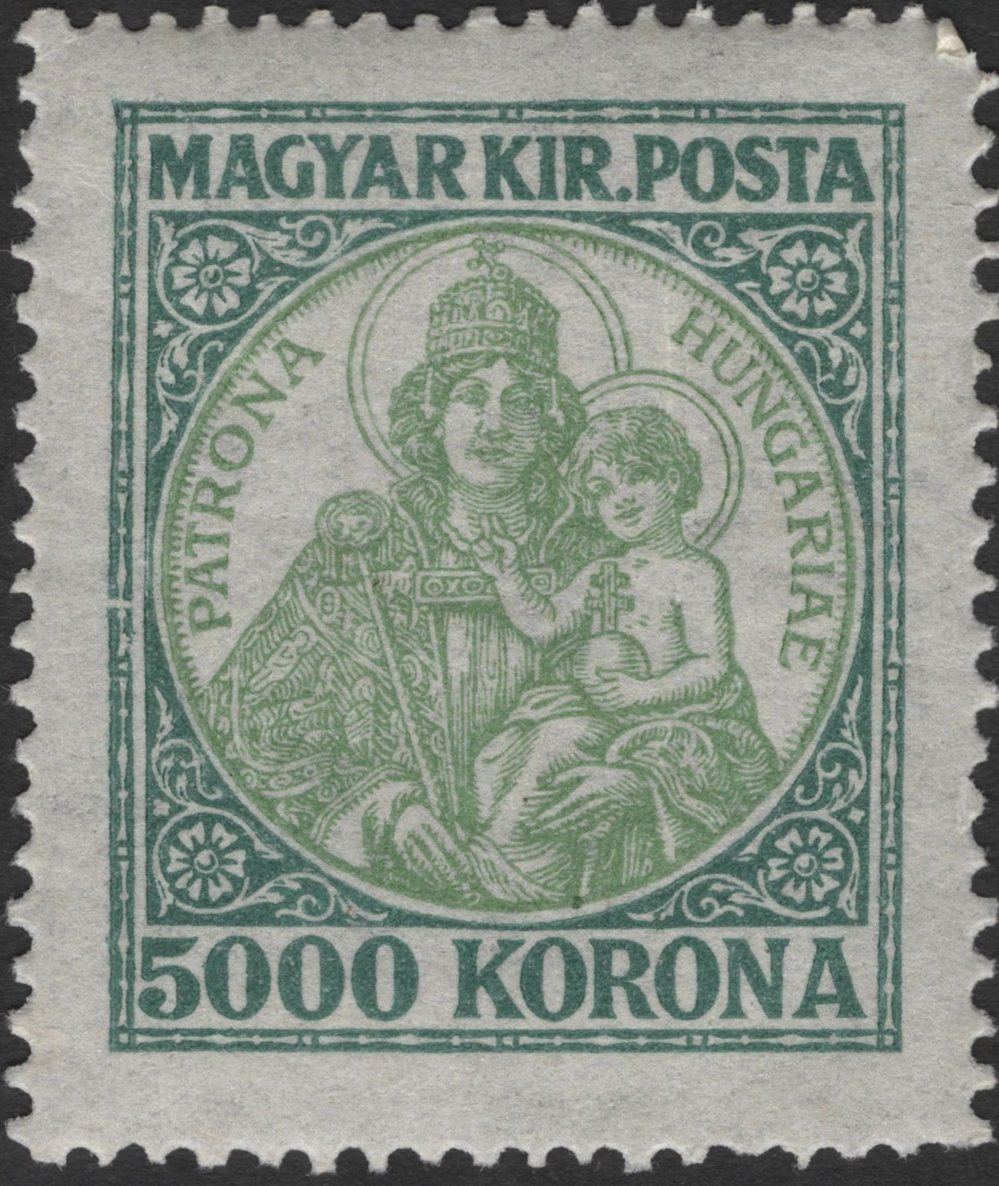 SCG2409 - Hungary 1920 5000 Korona "Patrona Hungariae" Stamp – Stamp ...