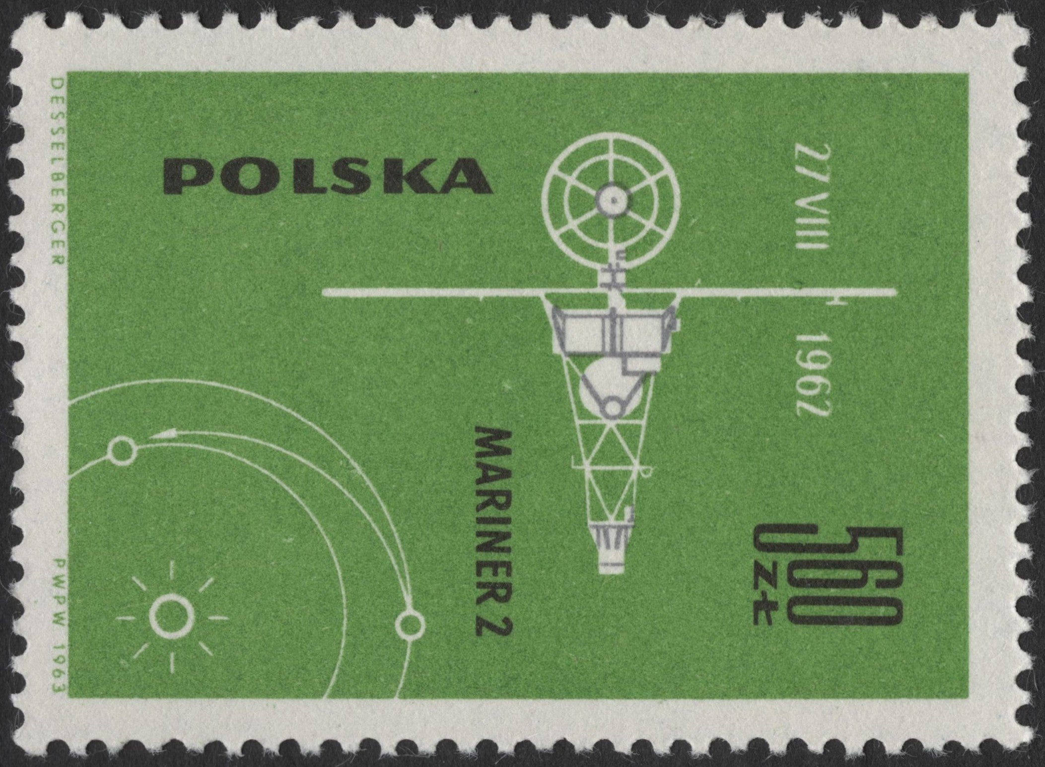 SCG2602 - Poland 1963 Mariner 2 Space Exploration Stamp – Stamp and ...