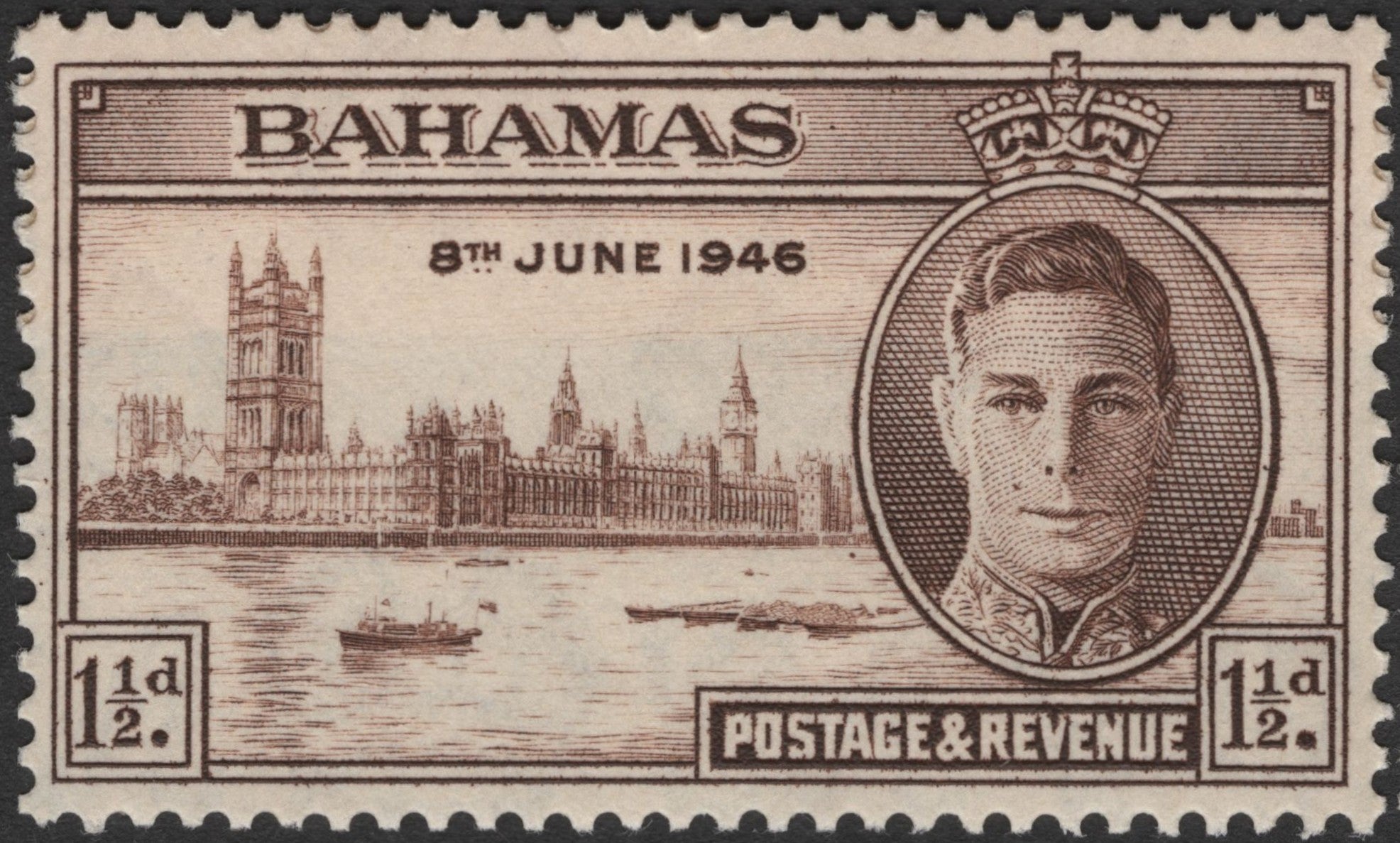 SCG2696 - 1946 Bahamas Victory Stamp – King George VI and Westminster ...