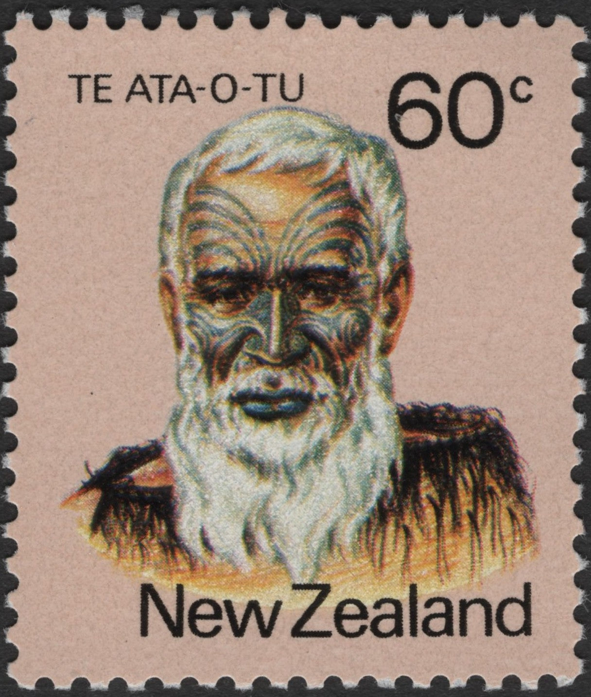 SCG2722 - New Zealand 60c "Te Ata-o-Tu" Māori Portrait Stamp (c.1980s ...