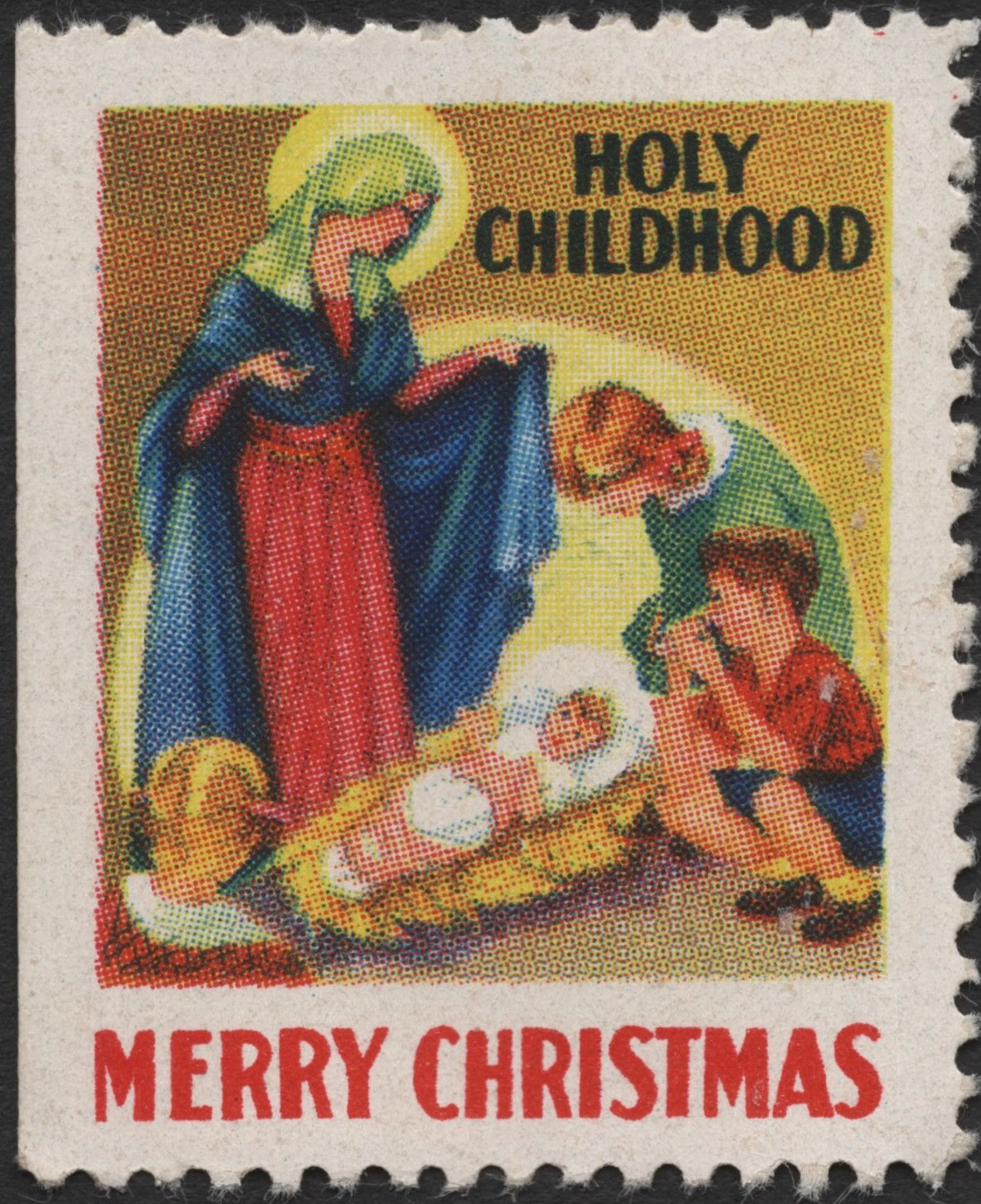 SCG2793 - Holy Childhood Christmas Seal – Nativity Scene – Stamp and ...