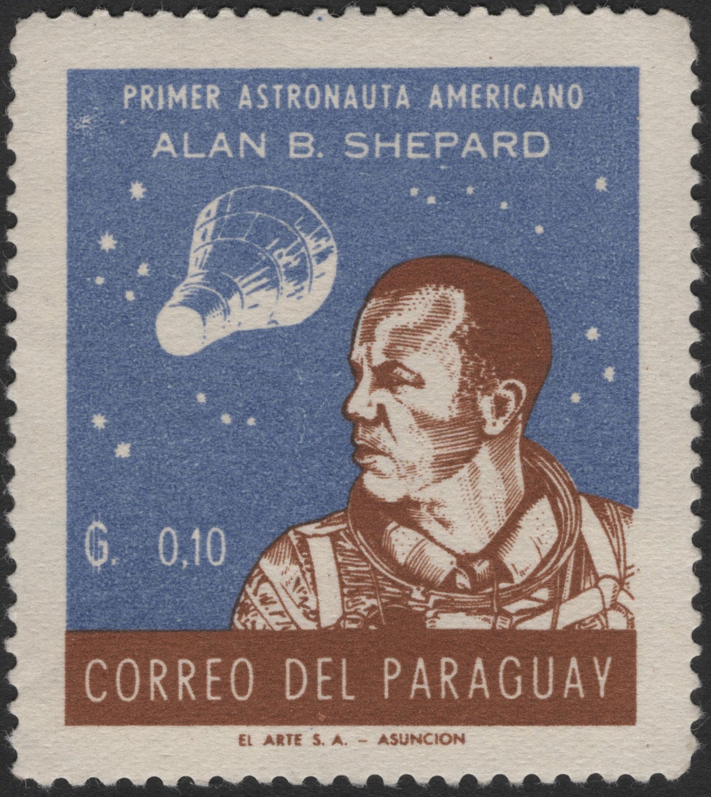 SCG2990 - Paraguay - Alan B. Shepard Stamp (circa 1960s) – Stamp and ...