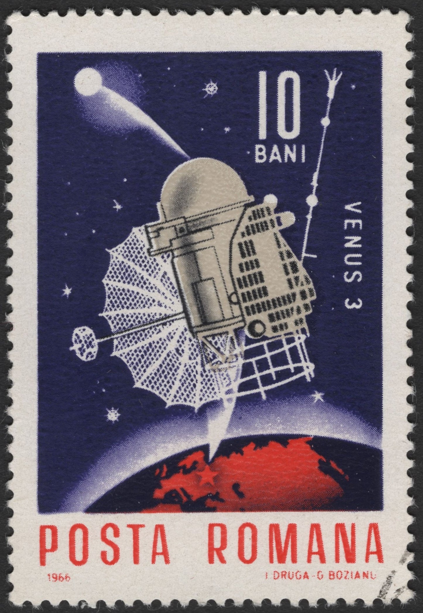 SCG33011 - Romania 1966 Venus 3 Space Probe Stamp – Stamp and Cover Galaxy