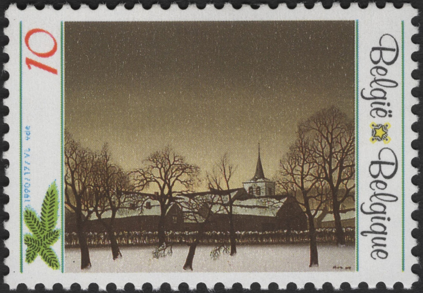 SCG3373 - Belgium 1981 Winter Village Scene Stamp – Stamp and Cover Galaxy
