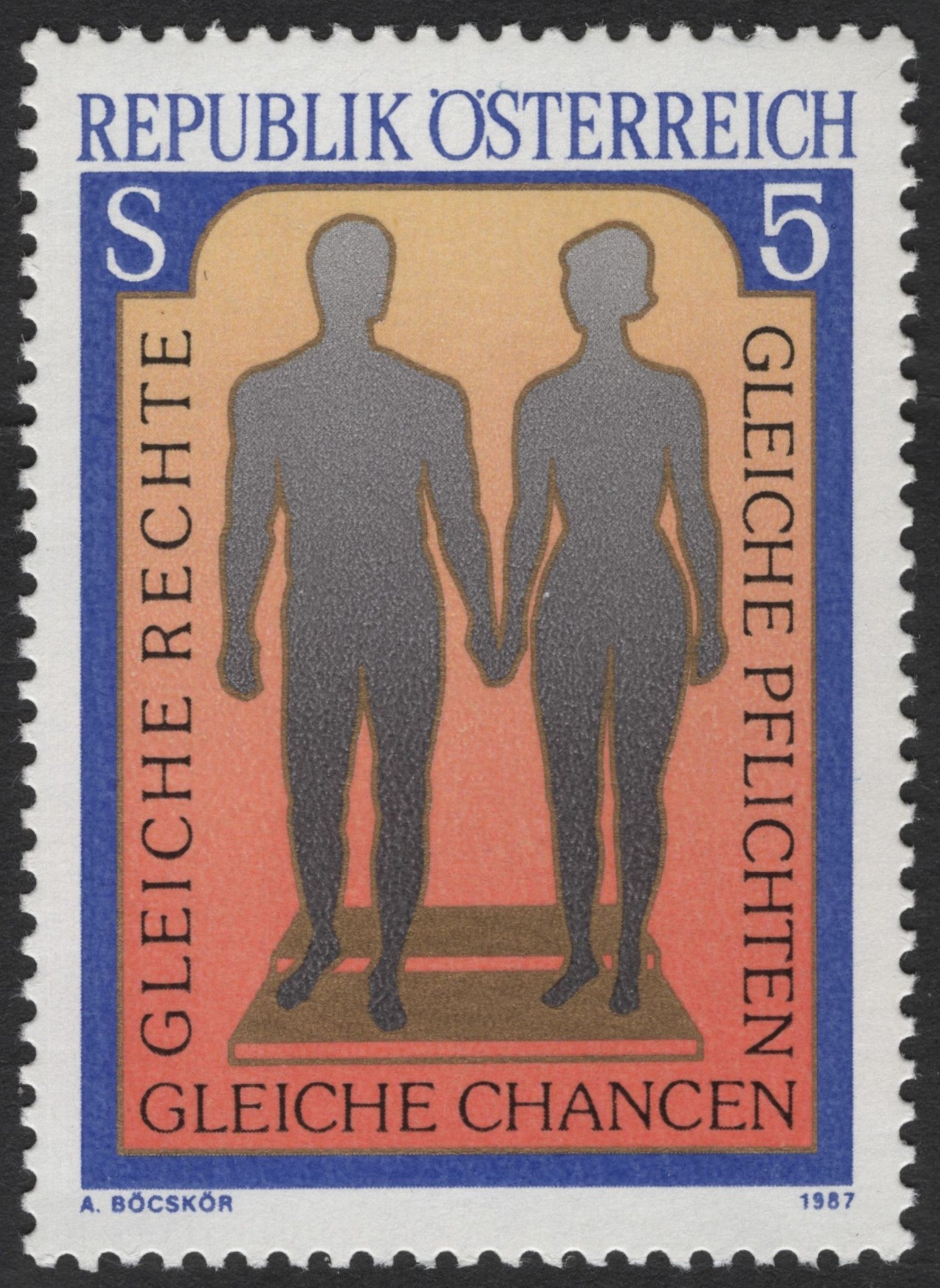 SCG3387 - Austria 1987 – Equality Rights Stamp – Stamp and Cover Galaxy
