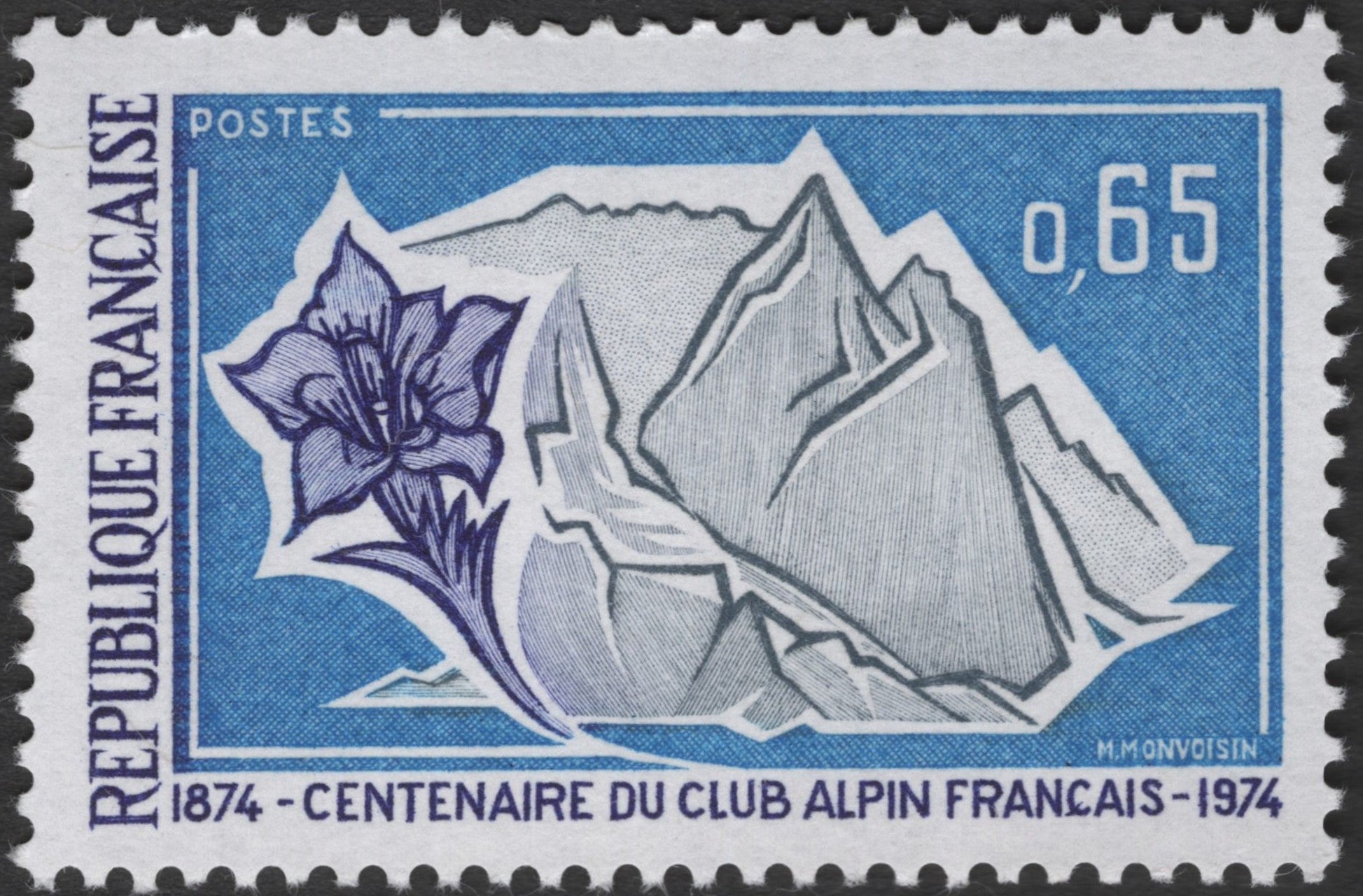 SCG3435 - France 1974 – Centenary of the French Alpine Club – Stamp and ...