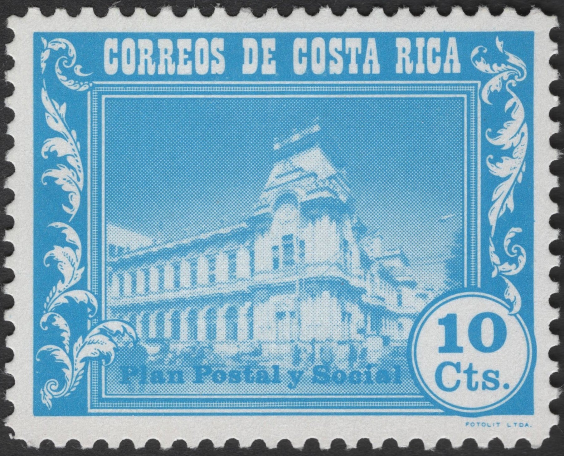 SCG3431 - Costa Rica 10 Cts "Plan Postal y Social" Stamp – Postal Buil ...