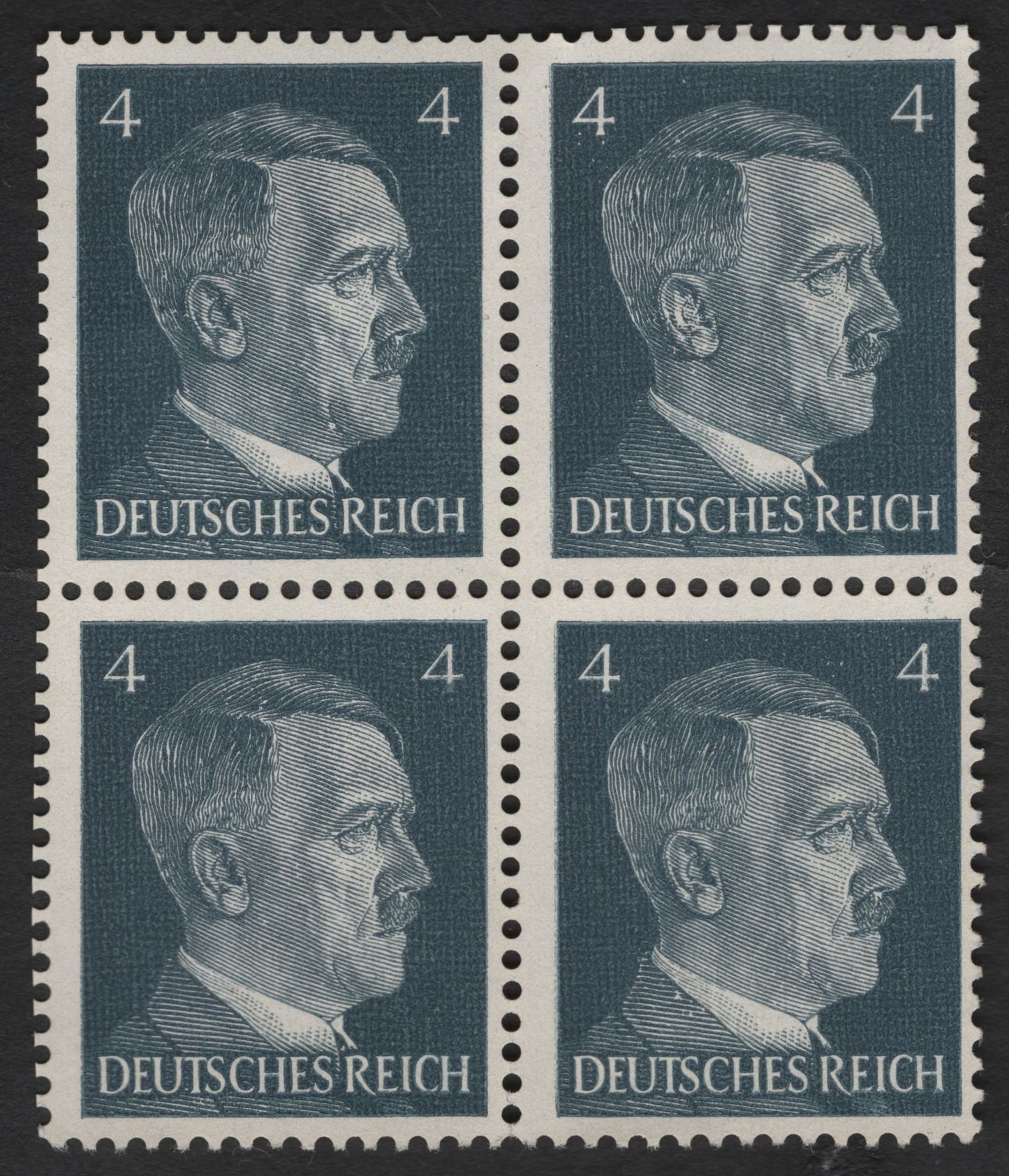 SCG3446 - Germany – 4 Pfennig Adolf Hitler Definitive Stamp Block (Thi ...