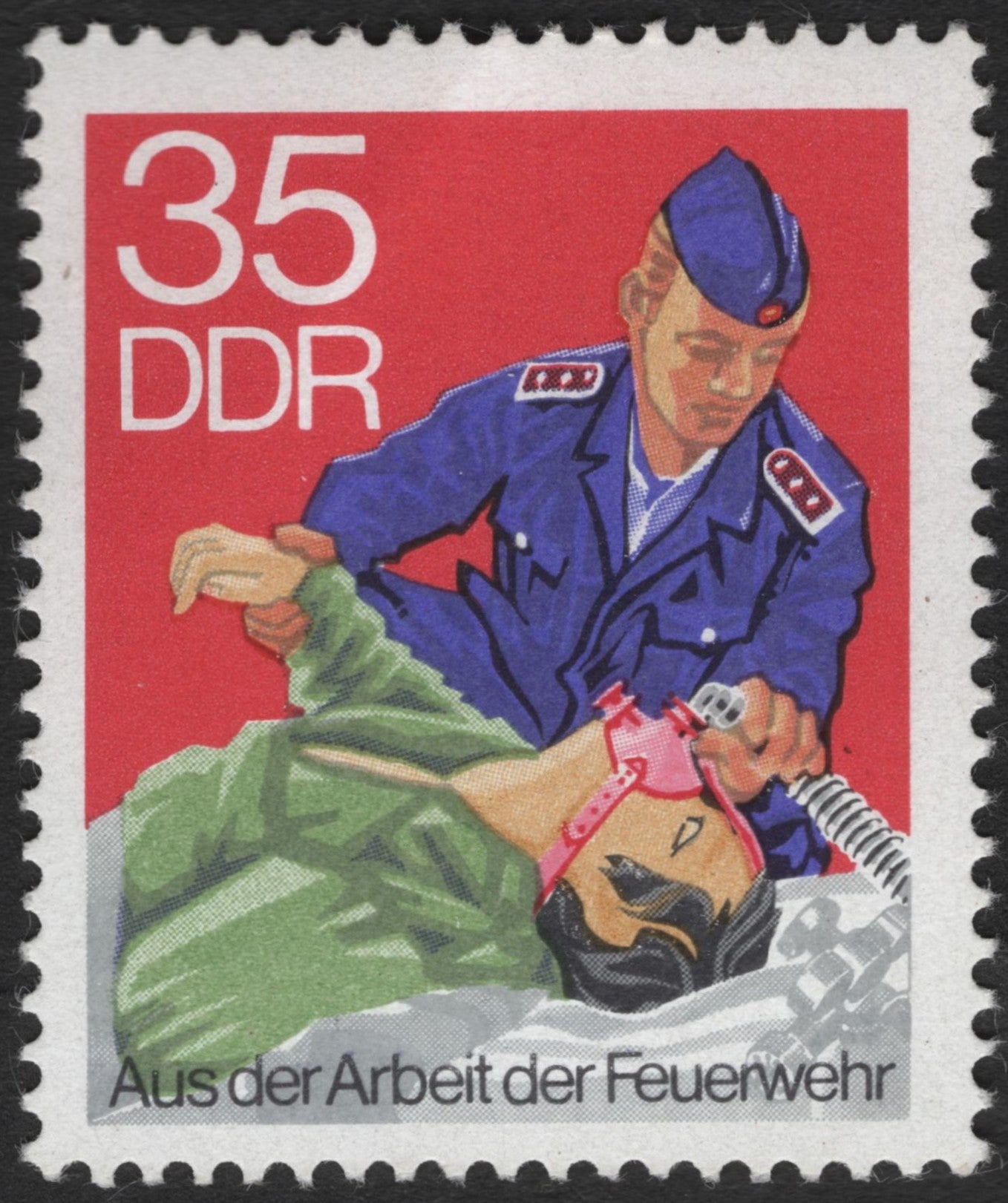 SCG3487 - East Germany (DDR) 1982 – Fire Brigade Work: First Aid ...