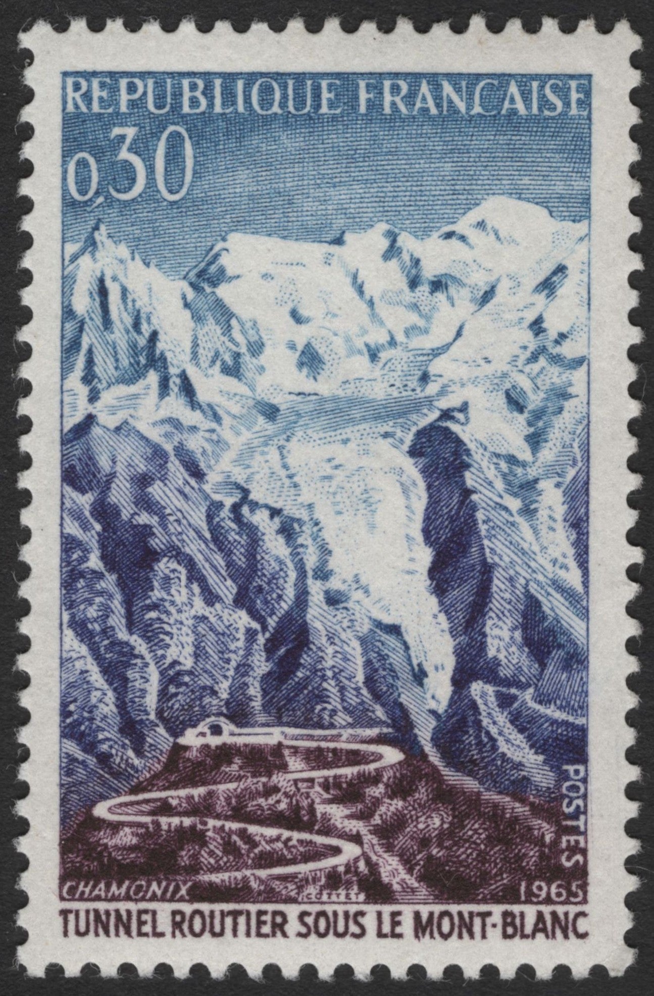 SCG3502 - France 1965 – Mont Blanc Road Tunnel Stamp – Stamp and Cover ...