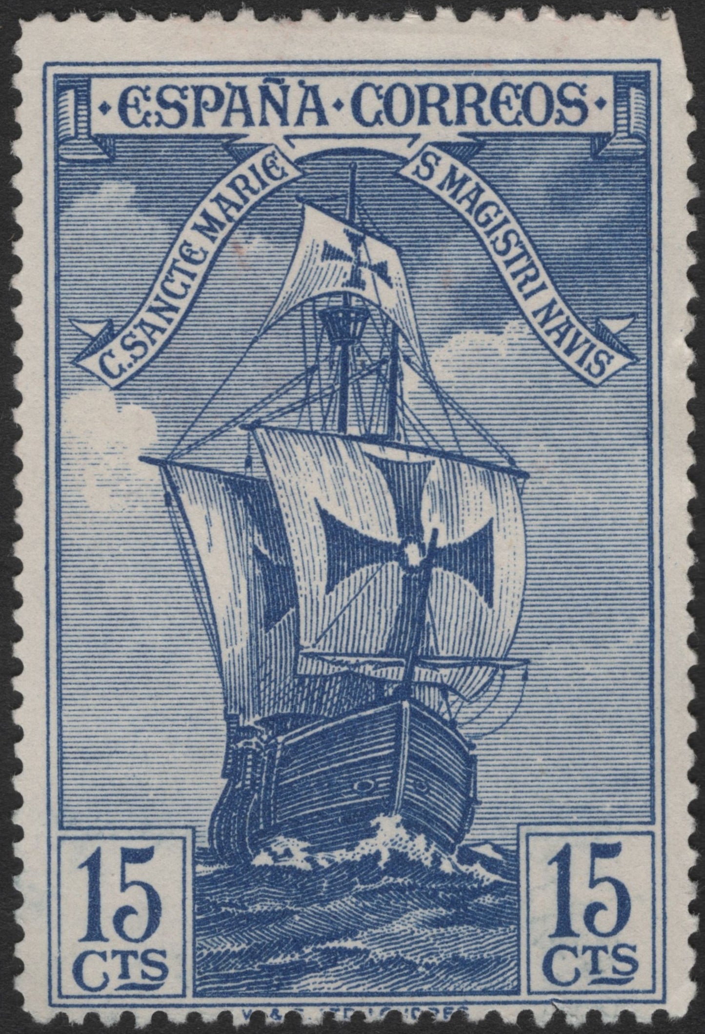SCG3508 - Spain – 15 Céntimos “Santa María” Sailing Ship Stamp – Stamp ...
