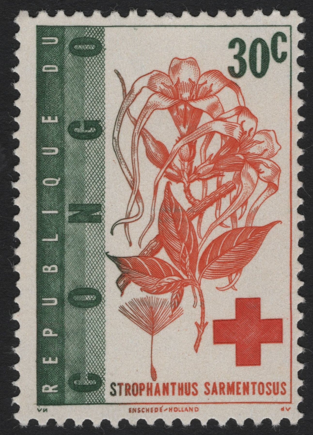 SCG4281 - Congo 1960s – Red Cross Issue, Strophanthus Sarmentosus (30c ...