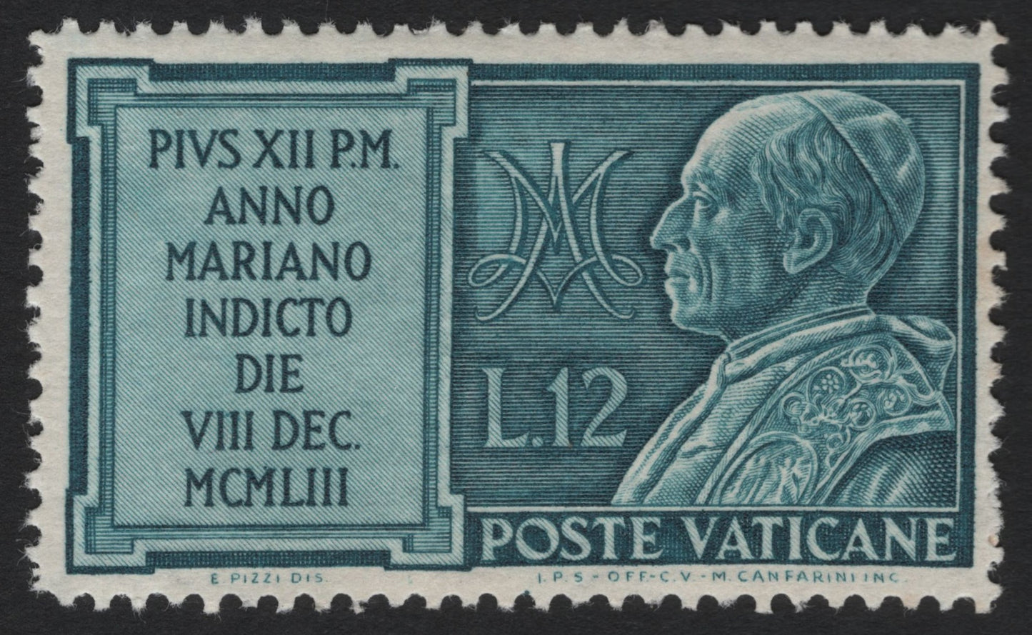 SCG4938 - Vatican City 1953 – Marian Year Commemorative, Pope Pius XII ...