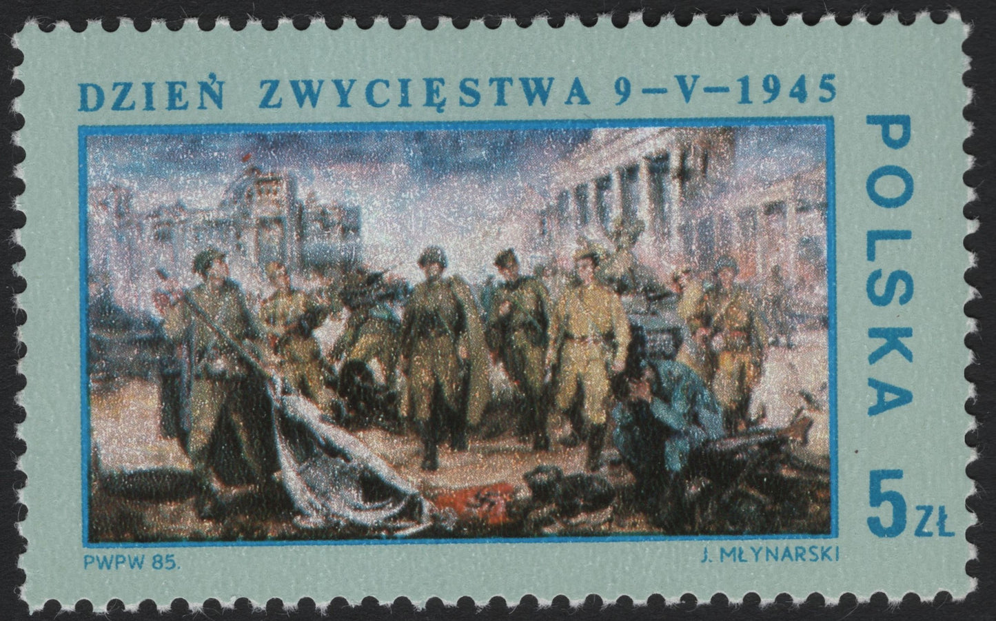 SCG5348 - Poland 1985 – Victory Day, 9 May 1945 (5 zł) – Stamp and ...