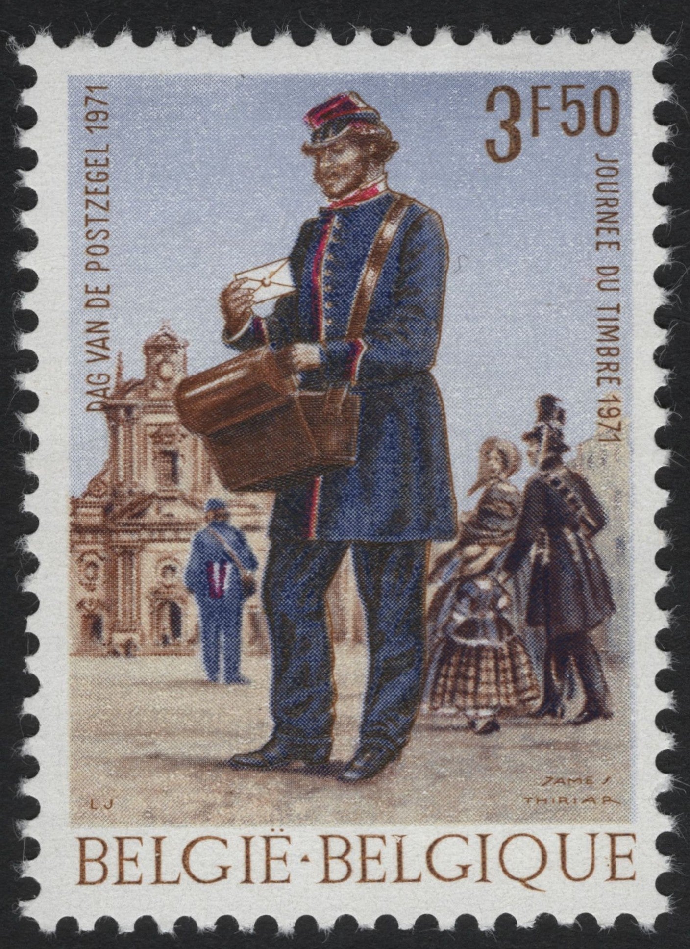 SCG6354 - Belgium 1971 “Postman of the 19th Century” – Day of the Stam ...