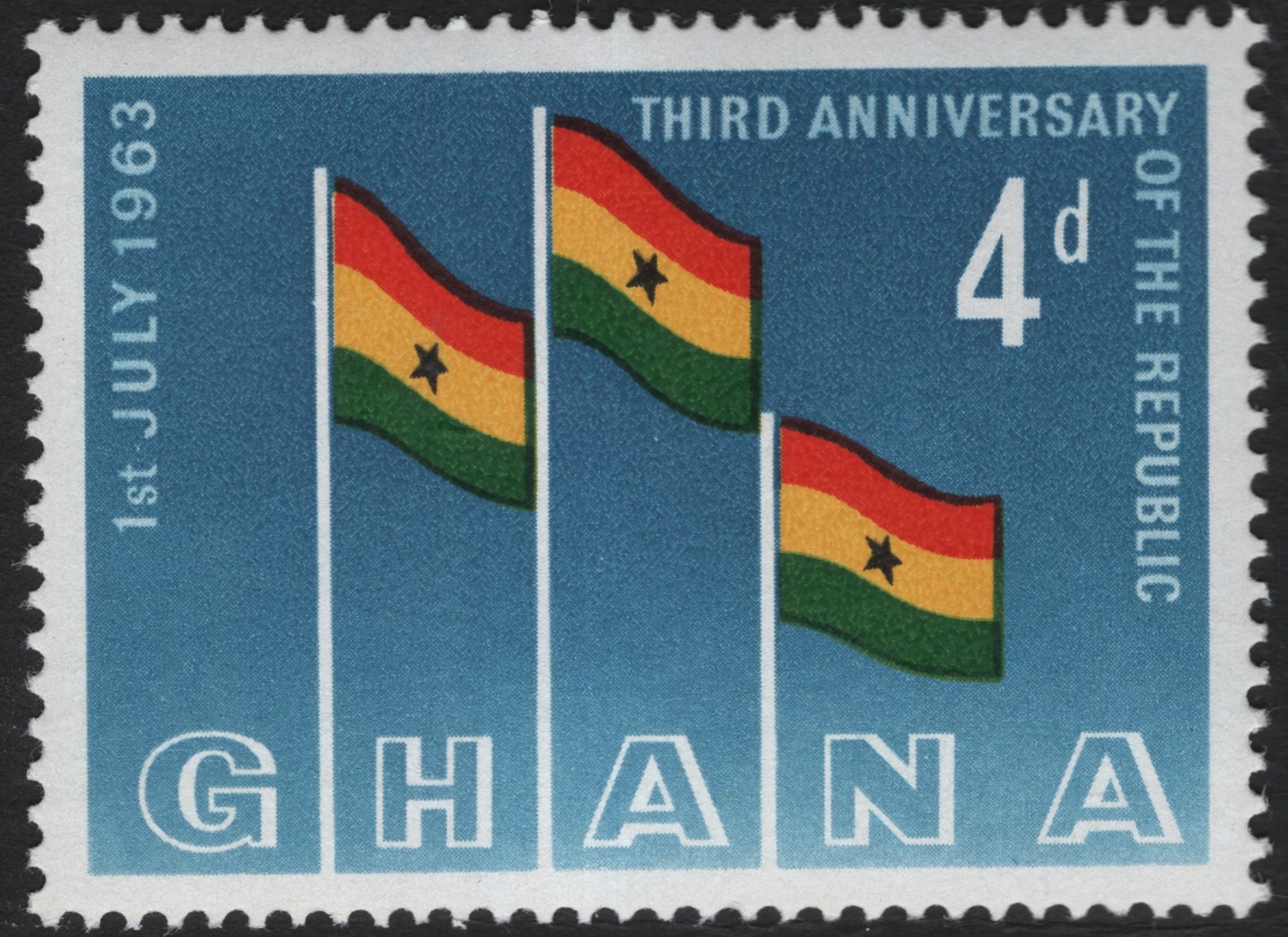 SCG6406 - Ghana 1963 – Third Anniversary of the Republic – Stamp and ...