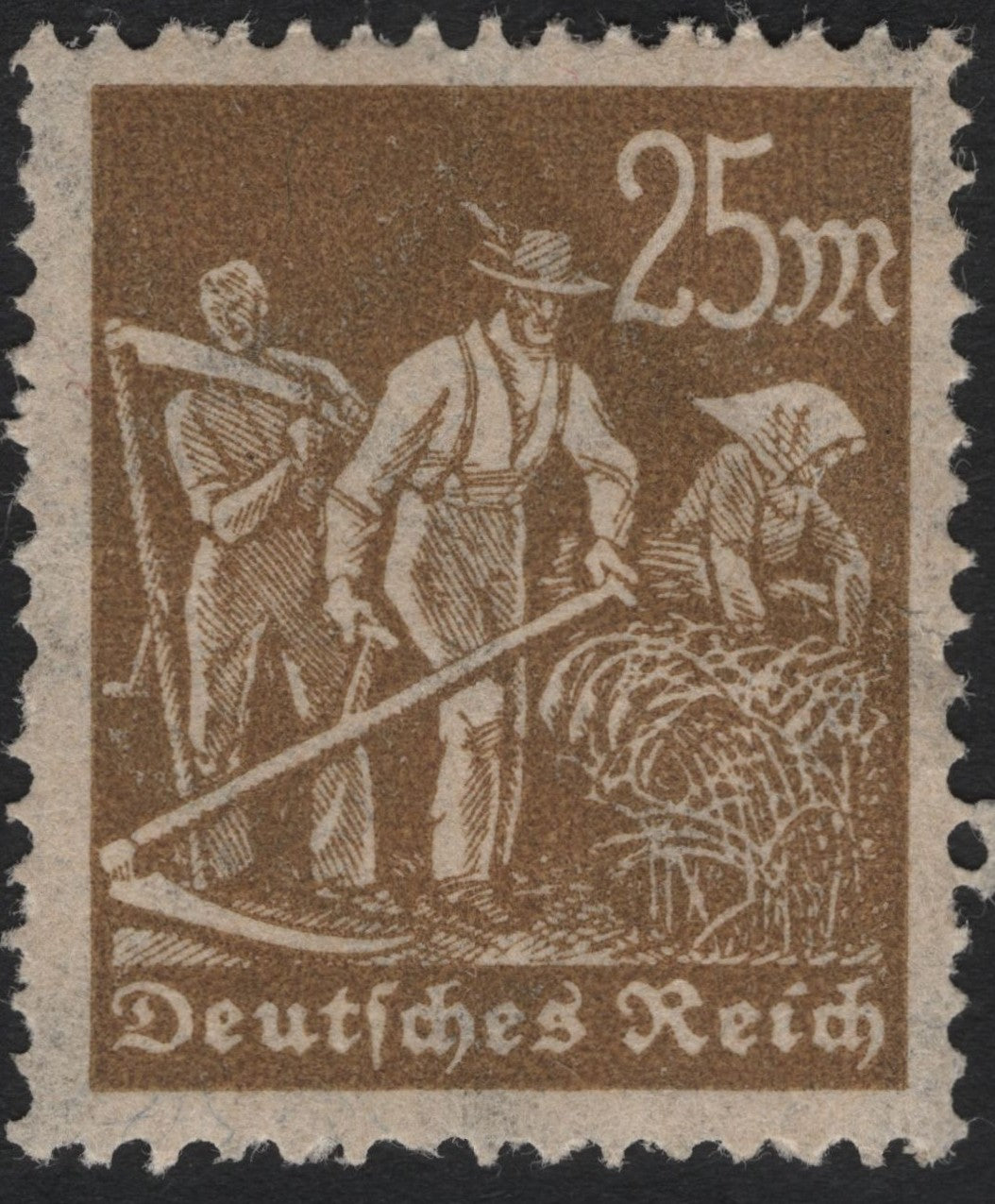 SCG7337 - 1923 Germany “Harvesters” Inflation-Era Stamp – 25 Mark Brow ...