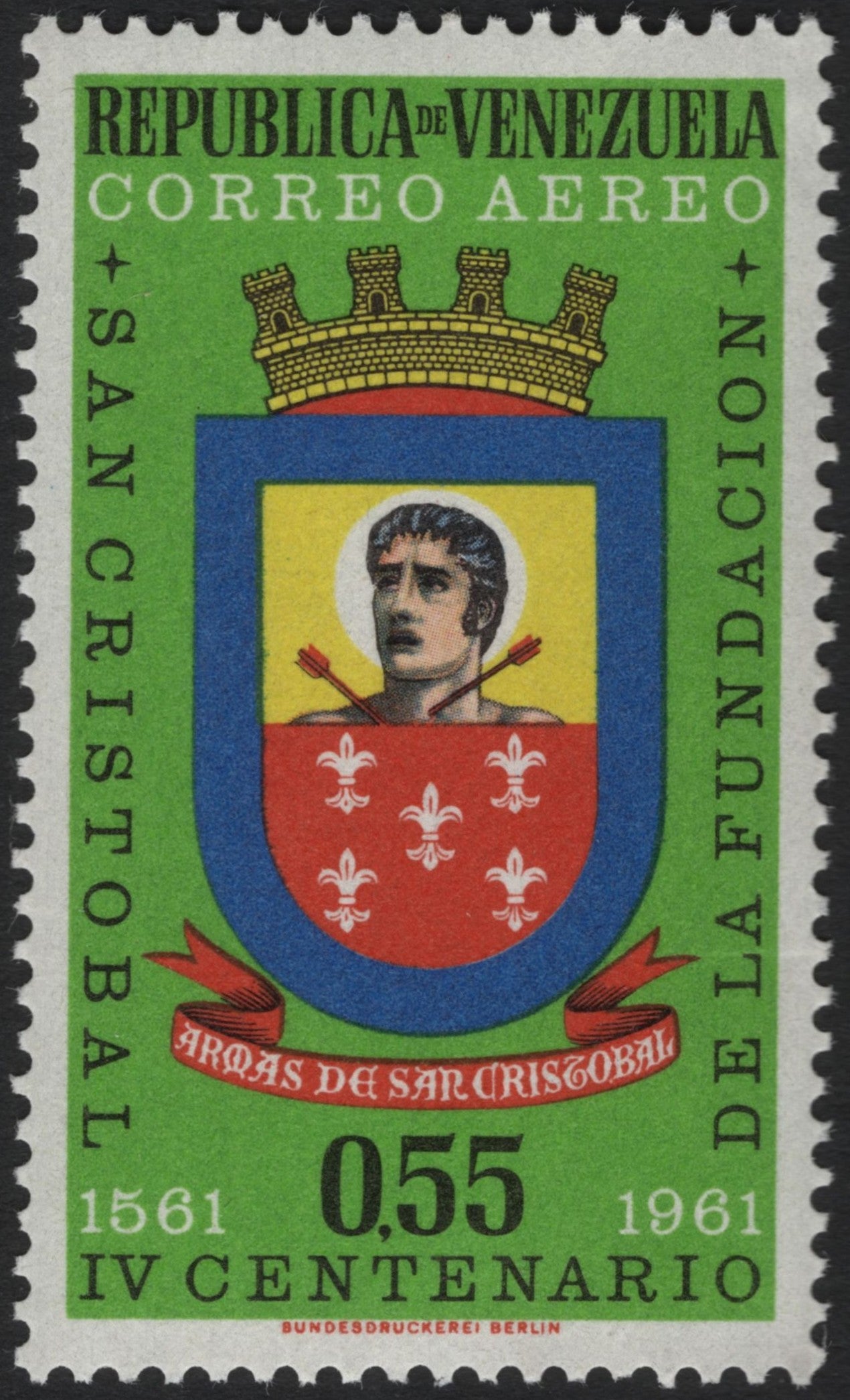 SCG8439 - Venezuela 1961 – 400th Anniversary of San Cristóbal (Airmail ...