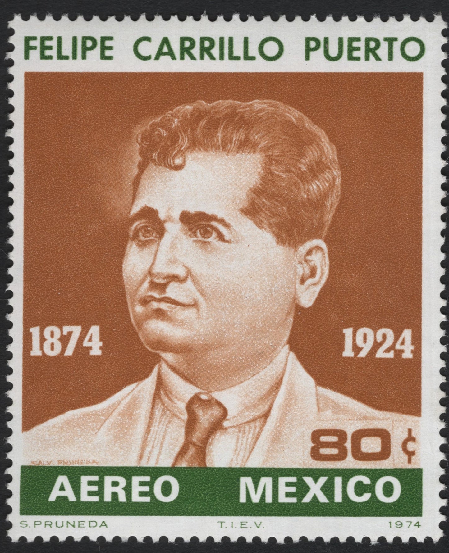 SCG8772 - Mexico 1974 – Felipe Carrillo Puerto Airmail 80¢ Stamp ...
