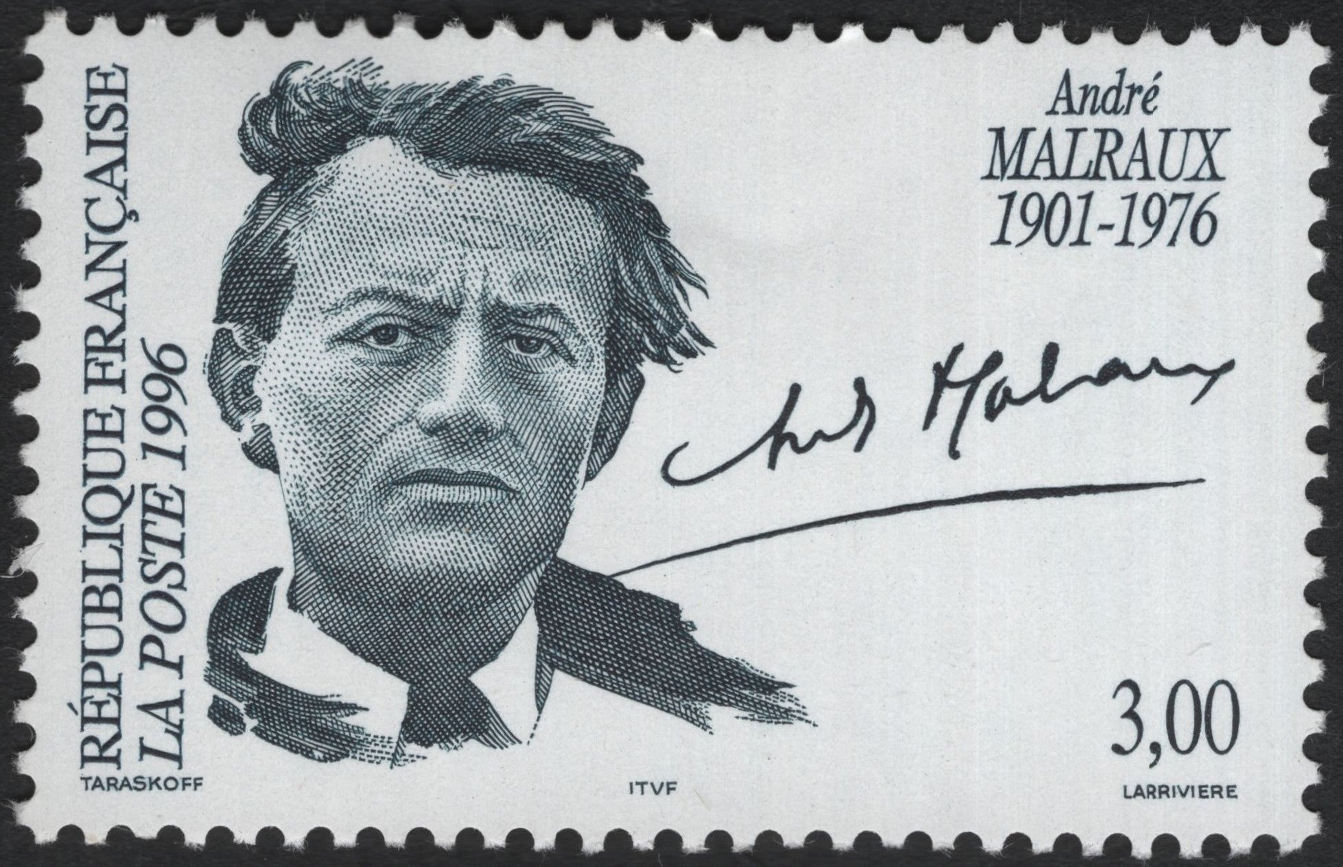 SCG9268 - France – 1996 André Malraux 3.00F Commemorative – Stamp and ...