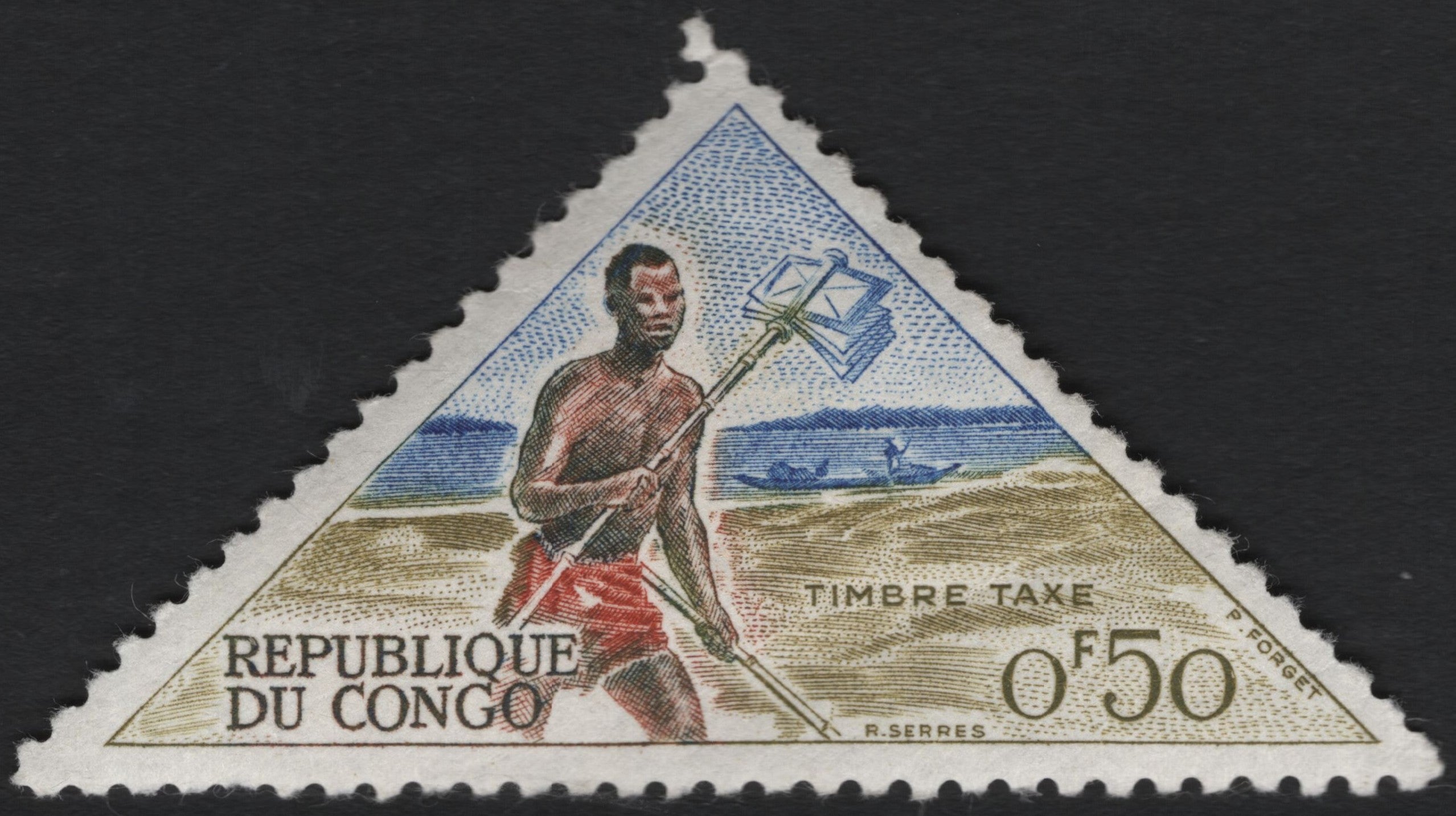 SCG10156 - Republic of Congo – Postage Due Triangle Stamp 0.50F (Fishe ...
