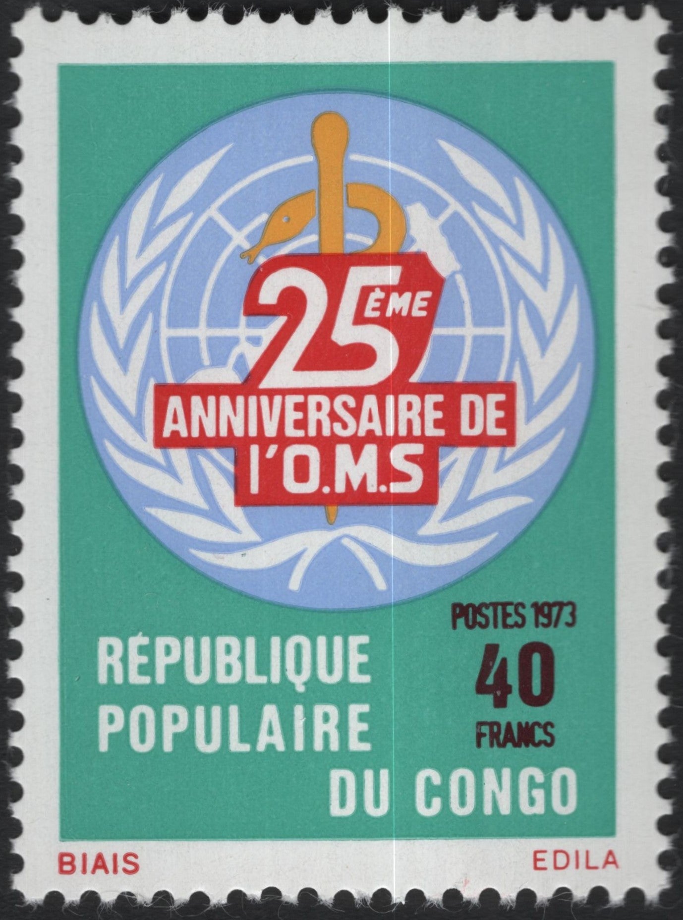 SCG10268 - Congo (People’s Republic) 1973 – 25th Anniversary of the Wo ...