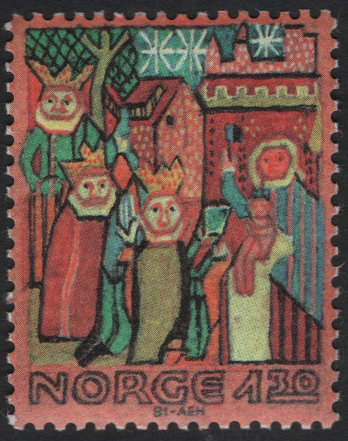 SCG10343 - Norway 1971 – “Three Kings” Medieval Art Christmas Stamp (1 ...