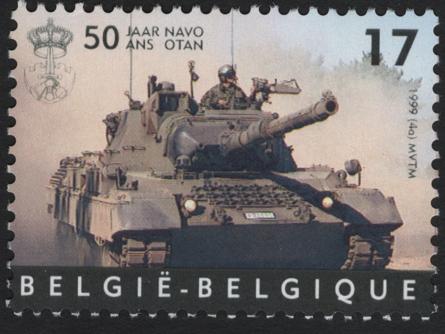 SCG10807 - Belgium 1999 – 50 Years of NATO Commemorative Stamp (Tank D ...