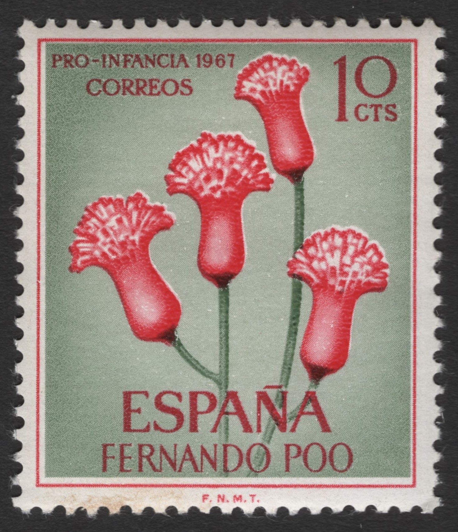 SCG11275 - Spain (Fernando Poo) 1967 Pro-Infancia Carnations – 10 Cént ...