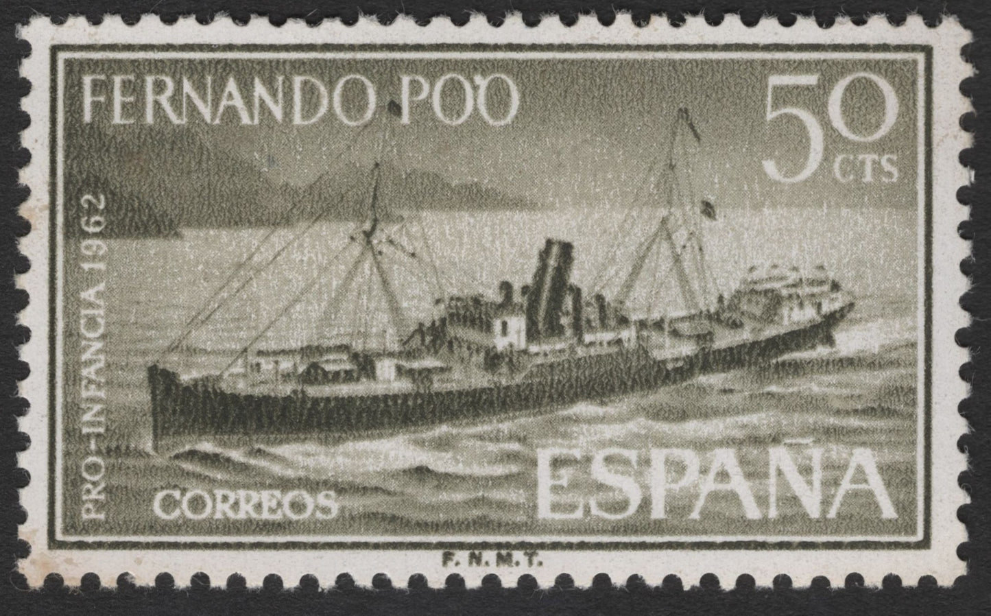 SCG11303 - Fernando Poo – Maritime Cargo Steamer, 50 Cts (1962) – Spai ...