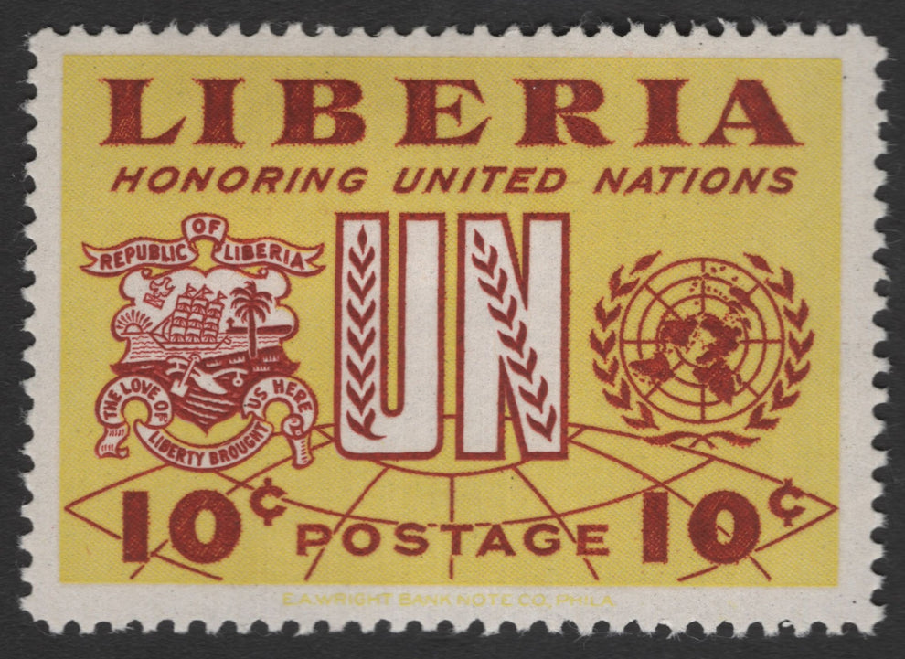 SCG11350 - Liberia – 10¢ “Honoring United Nations” Commemorative Stamp ...