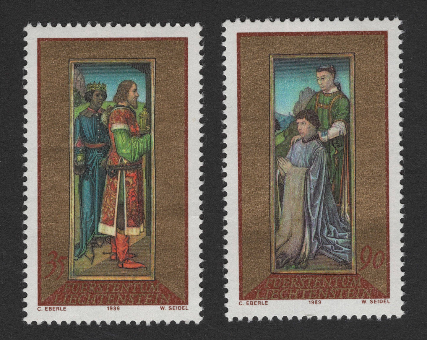 SCG11771 - Liechtenstein 1989 Medieval Religious & Court Scenes Stamps ...