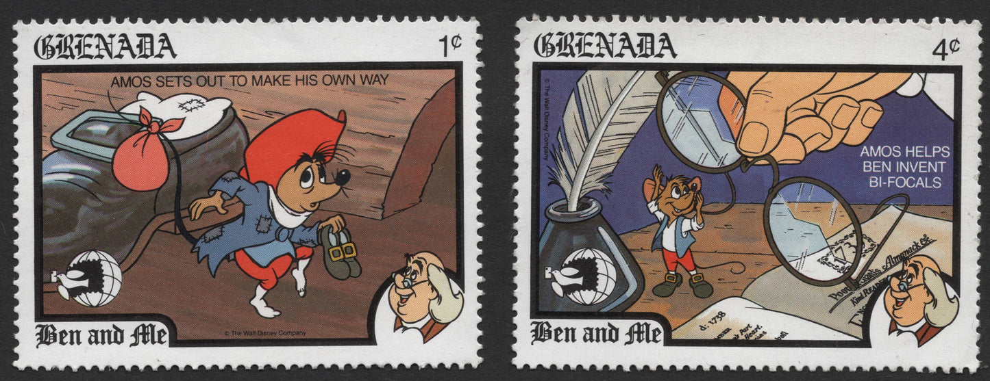 SCG503 - Grenada “Ben and Me” Disney Stamp Pair – Stamp and Cover Galaxy