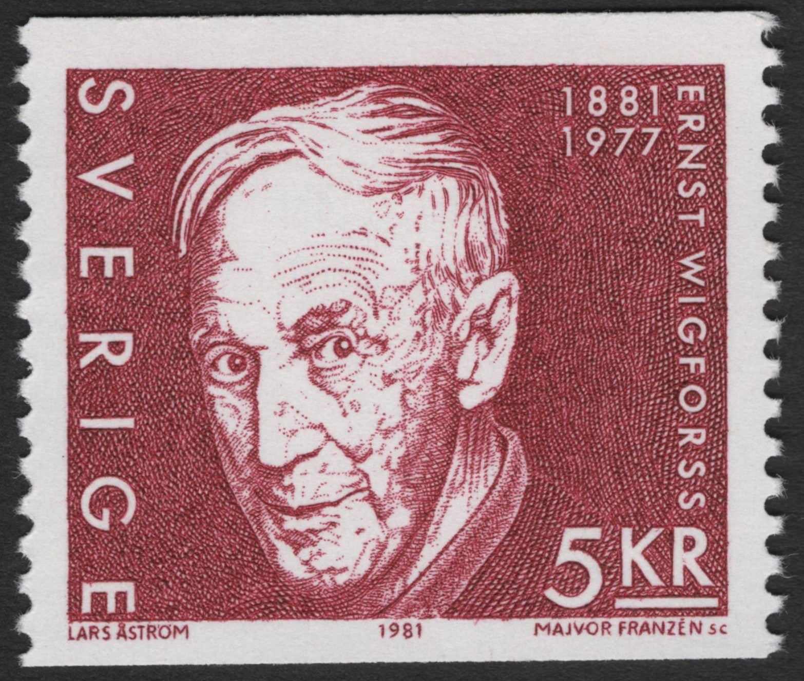 SCG11636 - Sweden 1981 – Lars Åström Centenary 5 Kr Commemorative Stam ...