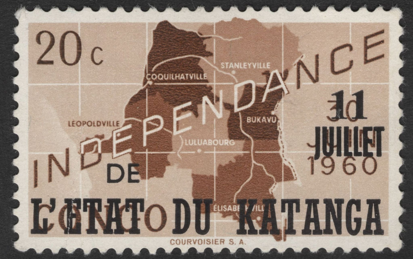 SCG11882 - Katanga (State of Katanga) 1960 Independence Map Stamps – S ...