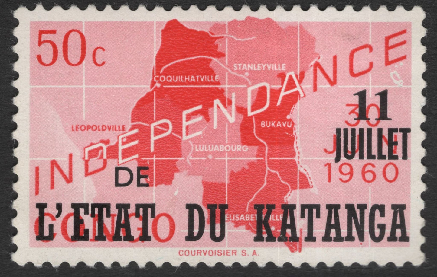 SCG11882 - Katanga (State of Katanga) 1960 Independence Map Stamps – S ...